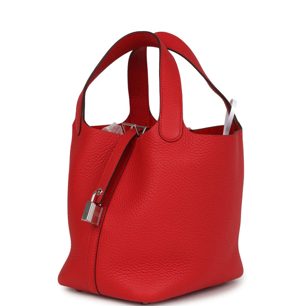 Hermes Picotin Lock 18 Rouge Radieux Clemence Palladium Hardware