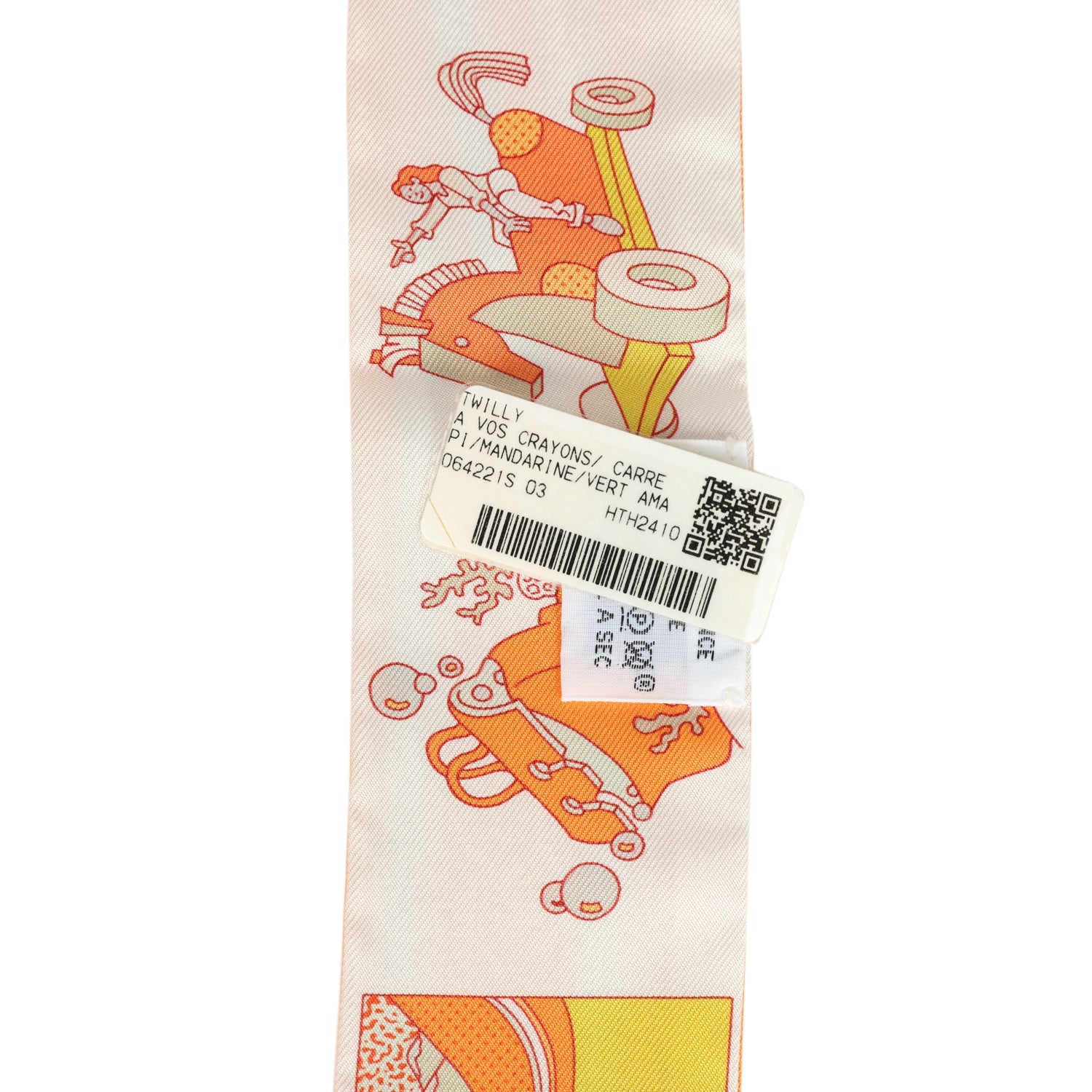 Hermes "A Vos Crayons et Carre" Mandarine, Vert Amande, Jaune Multi ...