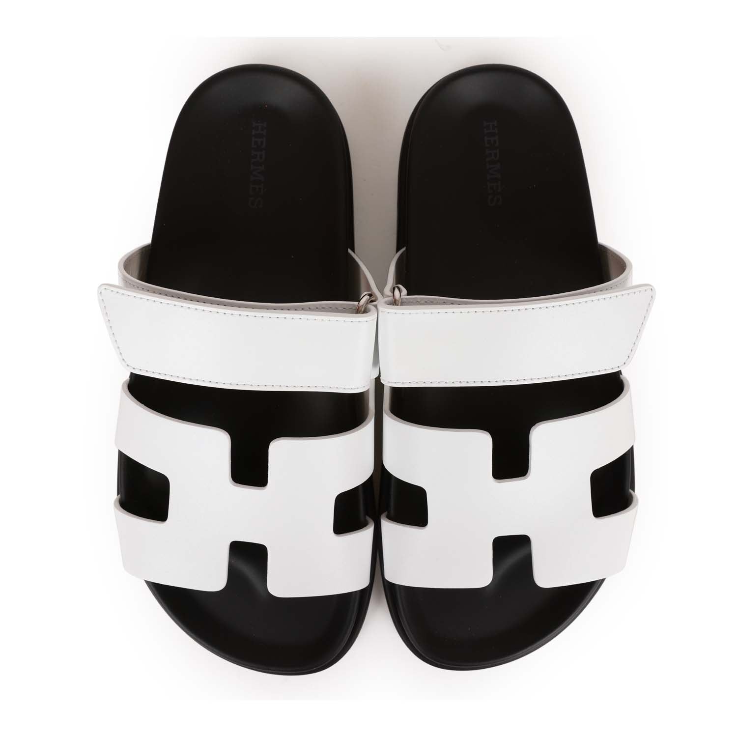 Hermes Chypre Sandals White Calfskin 36.5 – Madison Avenue Couture