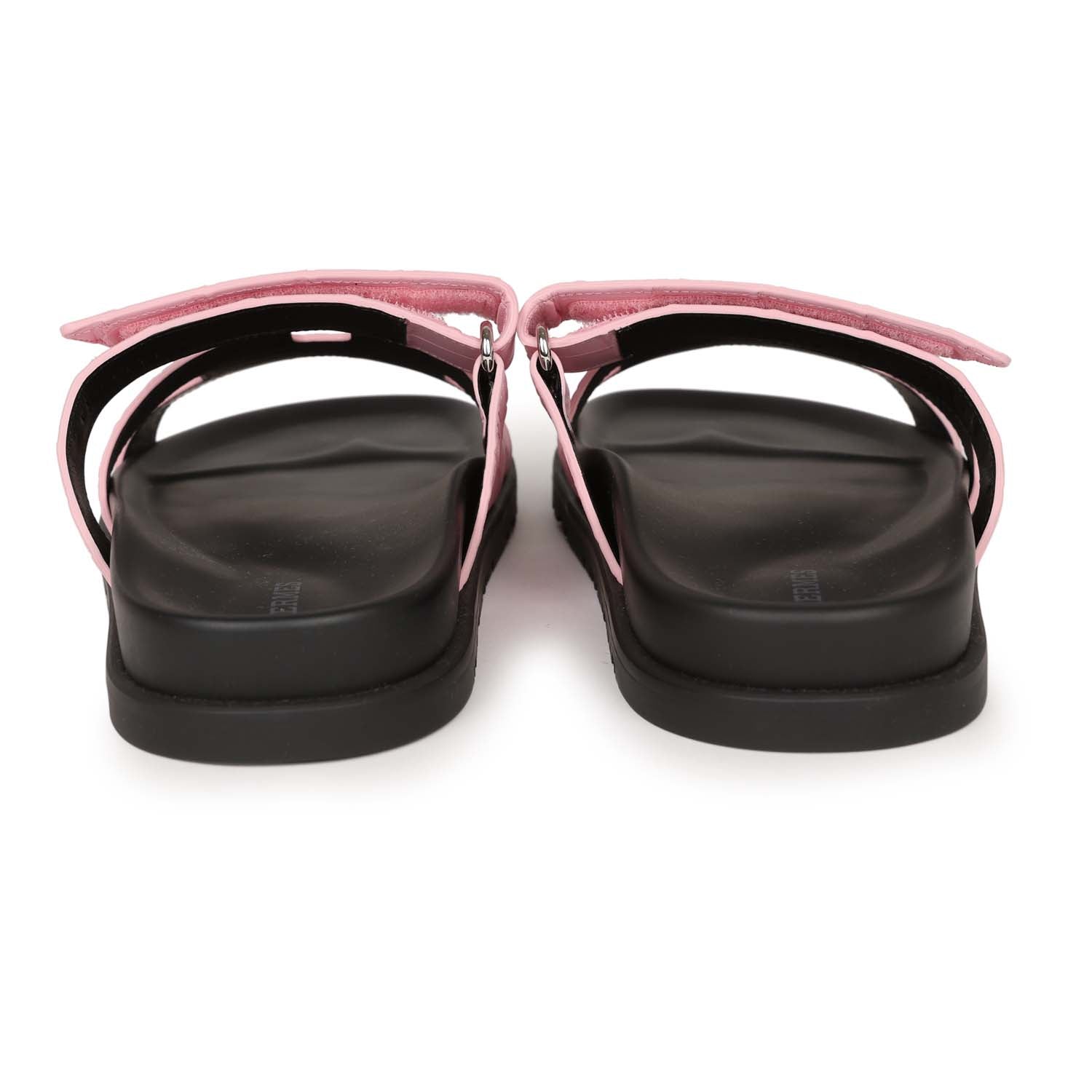 Hermes Chypre Techno Sandals Pink Matte Alligator Palladium Hardware 3