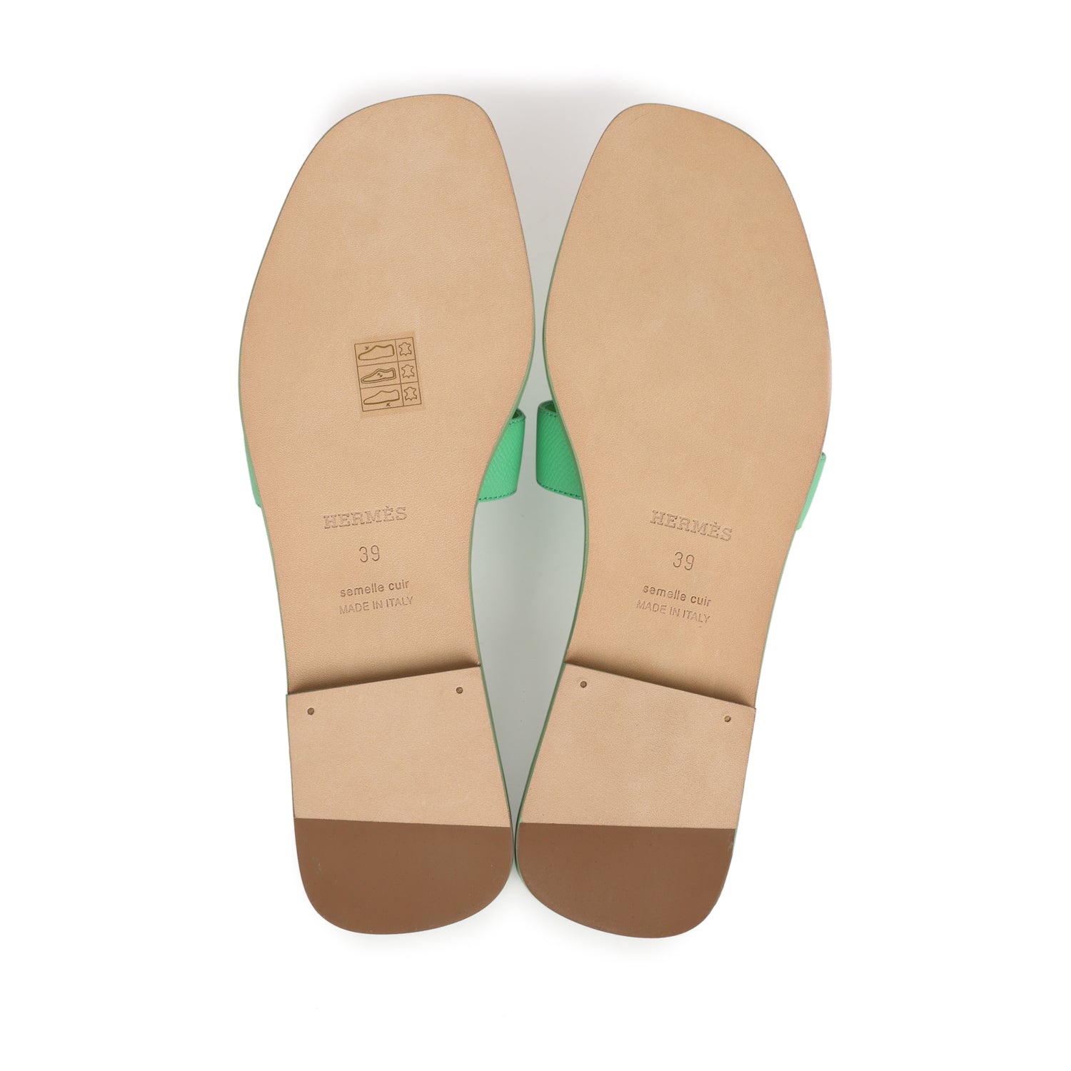 Hermes Oran Sandal Vert Promme Epsom 39 EU