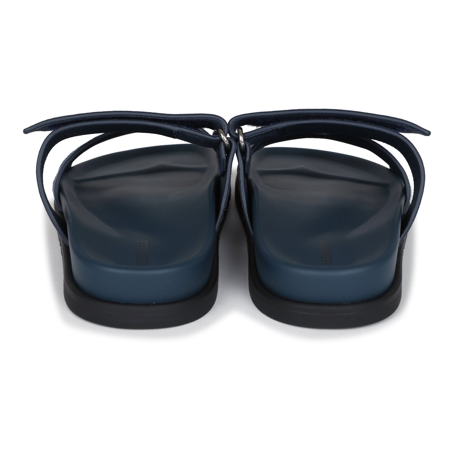 Hermes Chypre Techno Sandals Bleu Celeste Suede Palladium Hardware 37