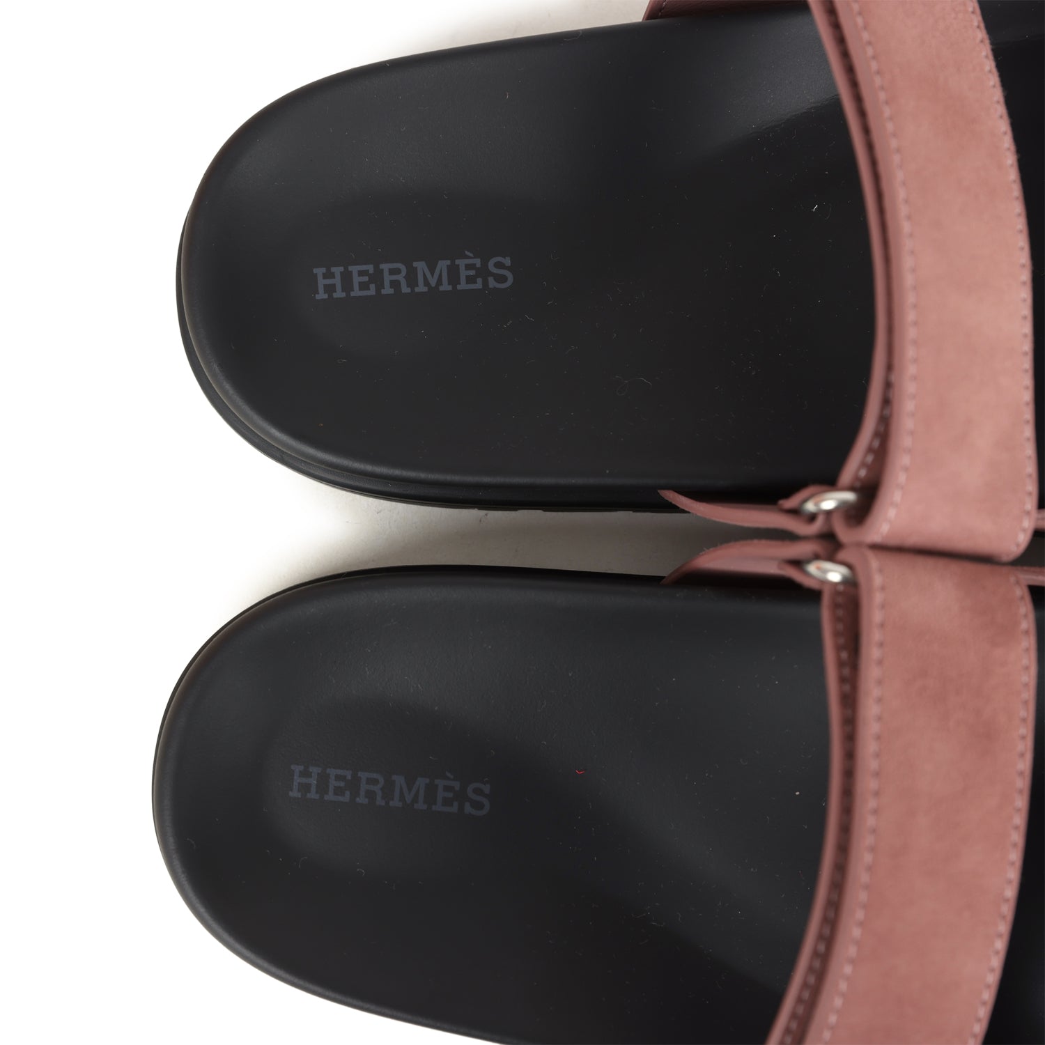 Hermes Chypre Techno Sandal Rose Antique Suede Palladium Hardware 40 E