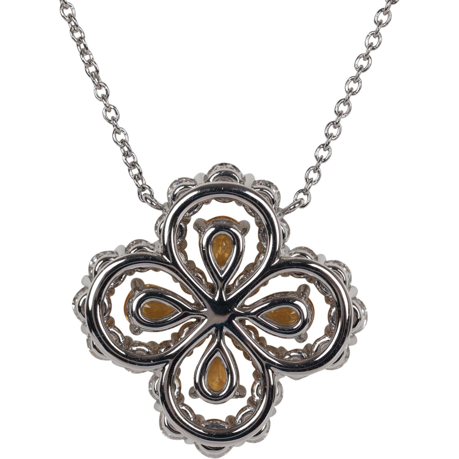 Harry Winston Loop Full Motif Pendant Yellow Sapphire and Diamond Plat