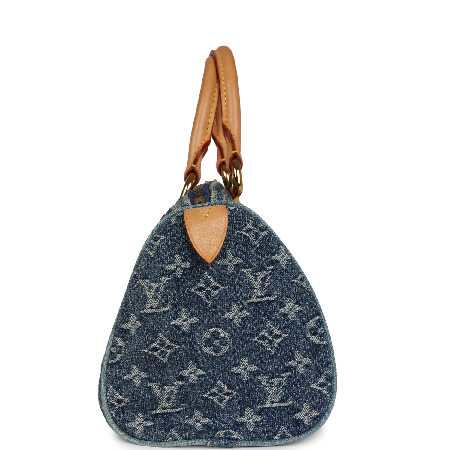 Vintage Louis Vuitton Neo Speedy Blue Denim Monogram Gold Hardware