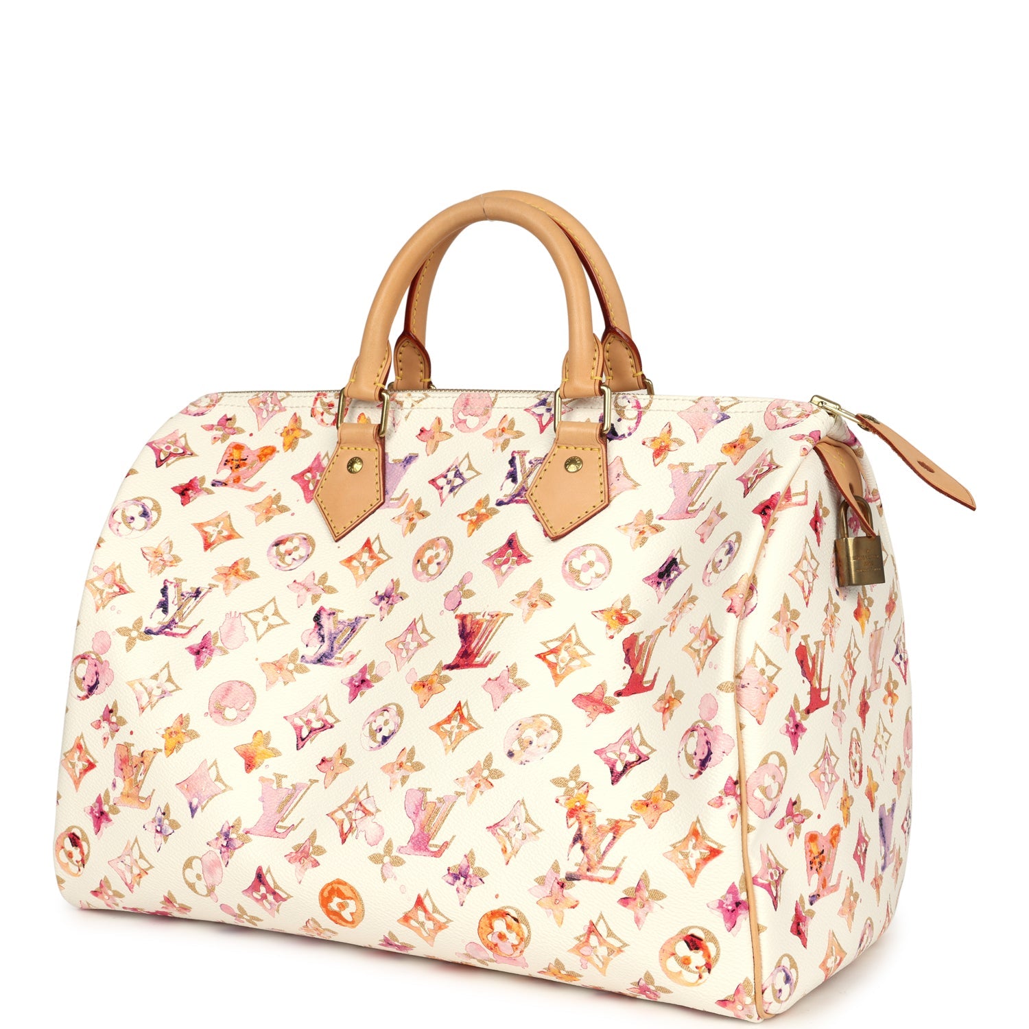 Pre-owned Louis Vuitton x Richard Prince Speedy 35 White Watercolor Aq