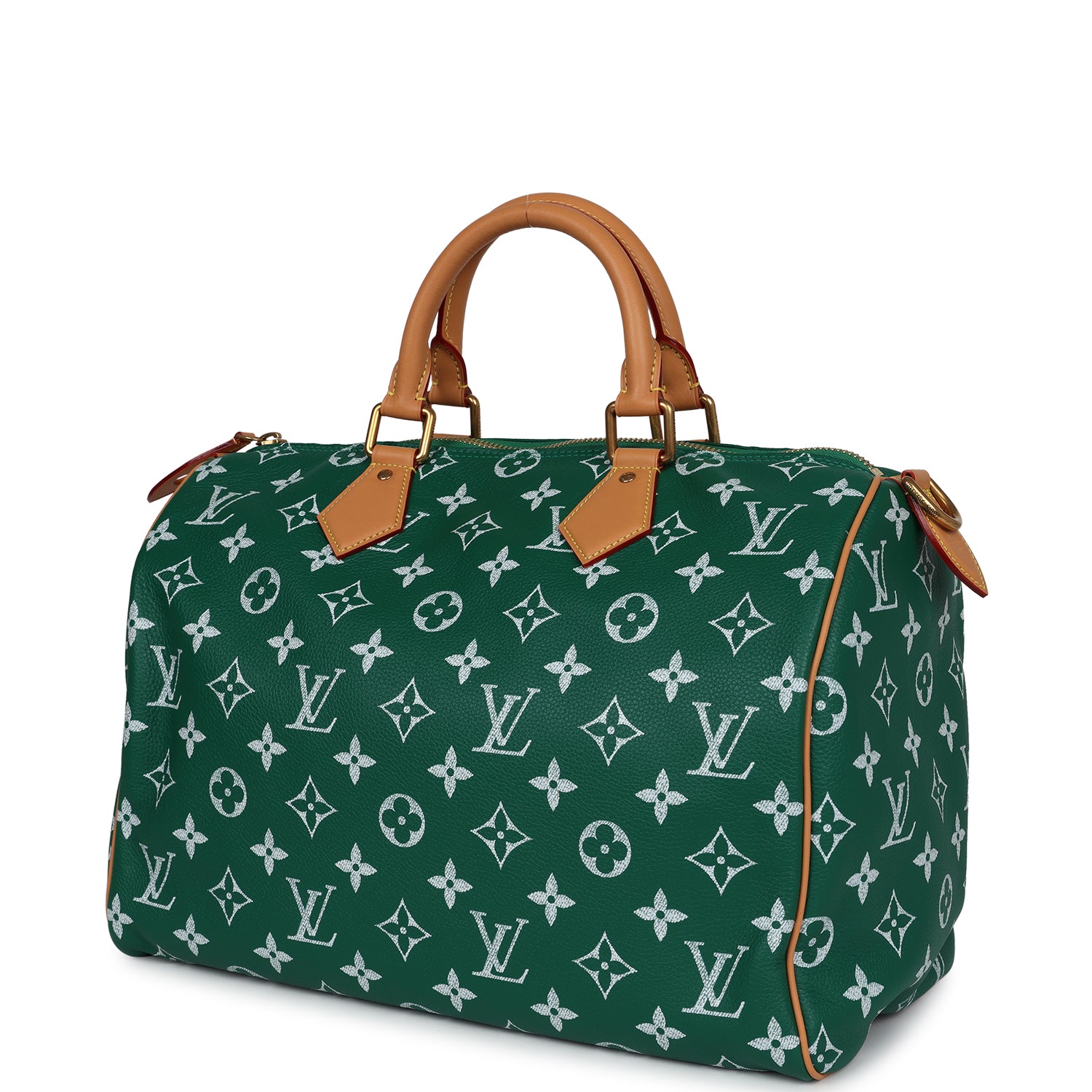 Louis Vuitton P9 Speedy Bandouliere 40 Green Monogram Grained Calfskin