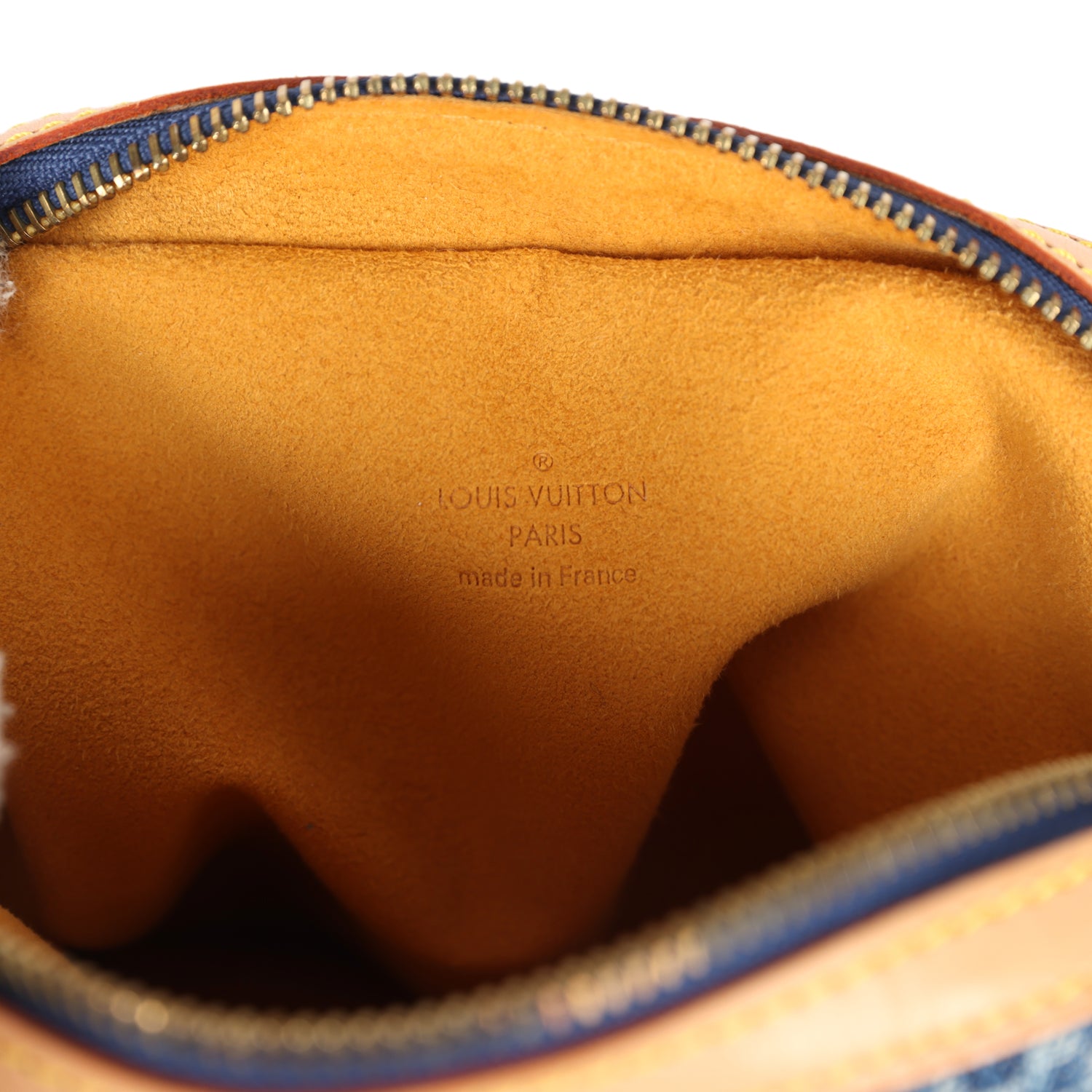 Pre-owned Louis Vuitton Camera Crossbody Bag Blue Monogram Denim Gold