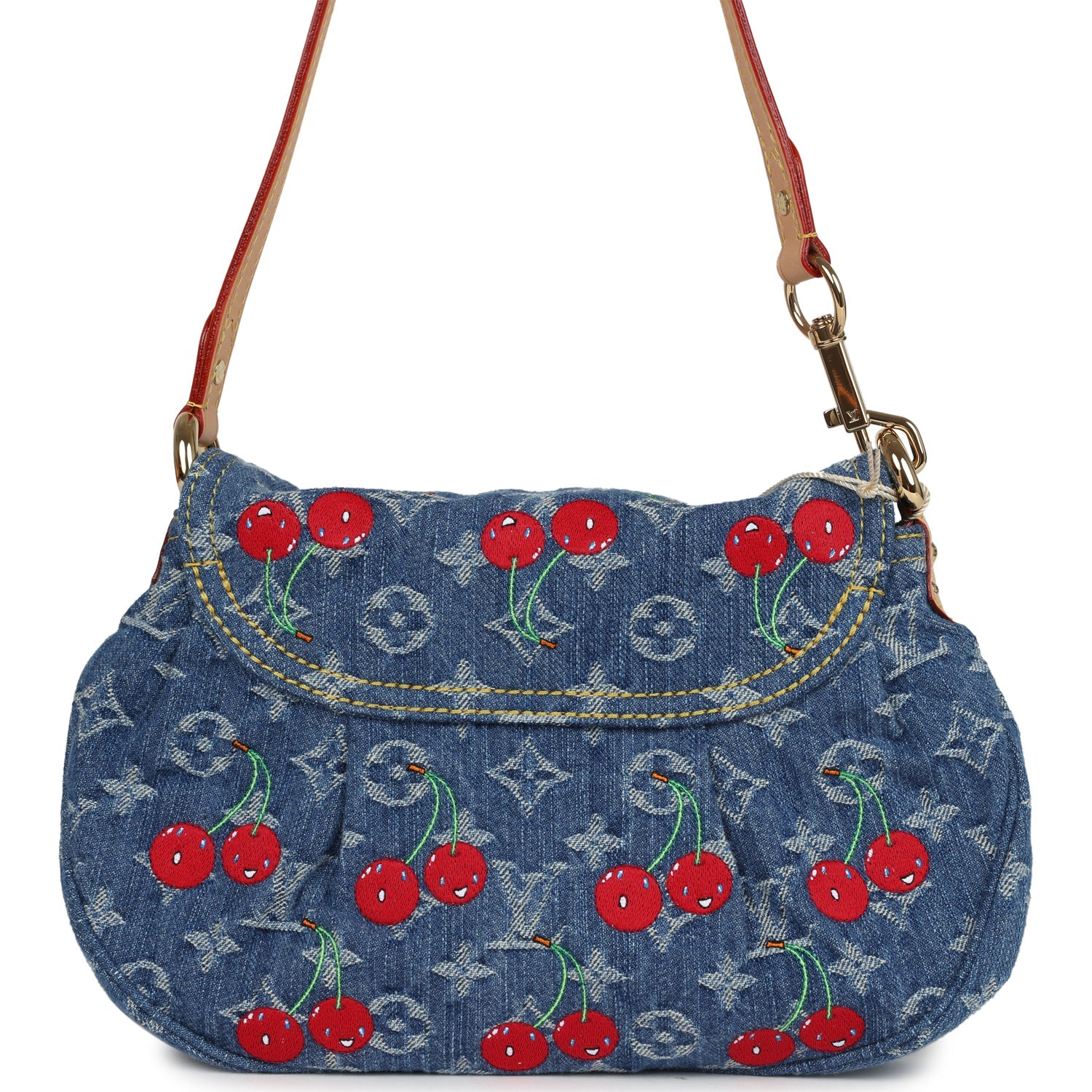 Louis Vuitton X Takashi Murakami Cherry Sunset Bag Denim Monogram Gold