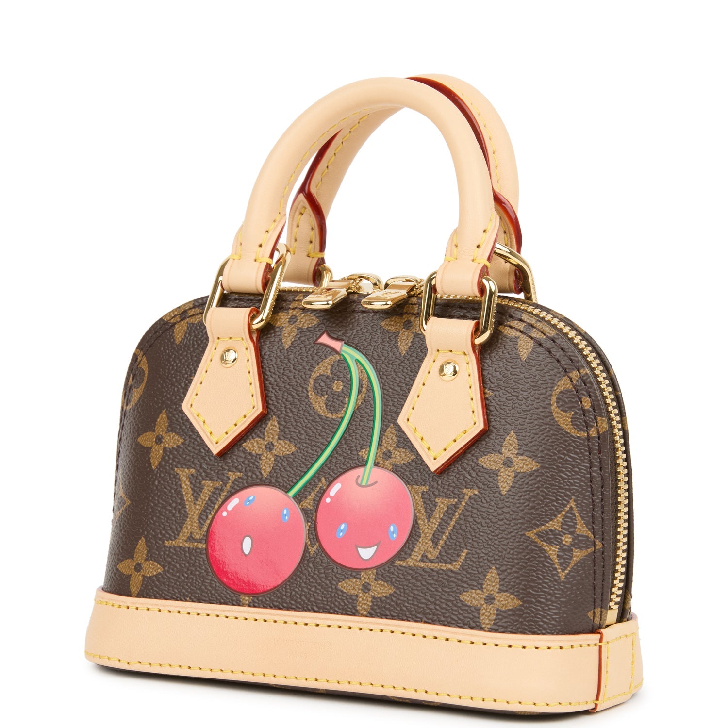 Louis Vuitton X Takashi Murakami Nano Alma Cherry Brown Monogram Gold