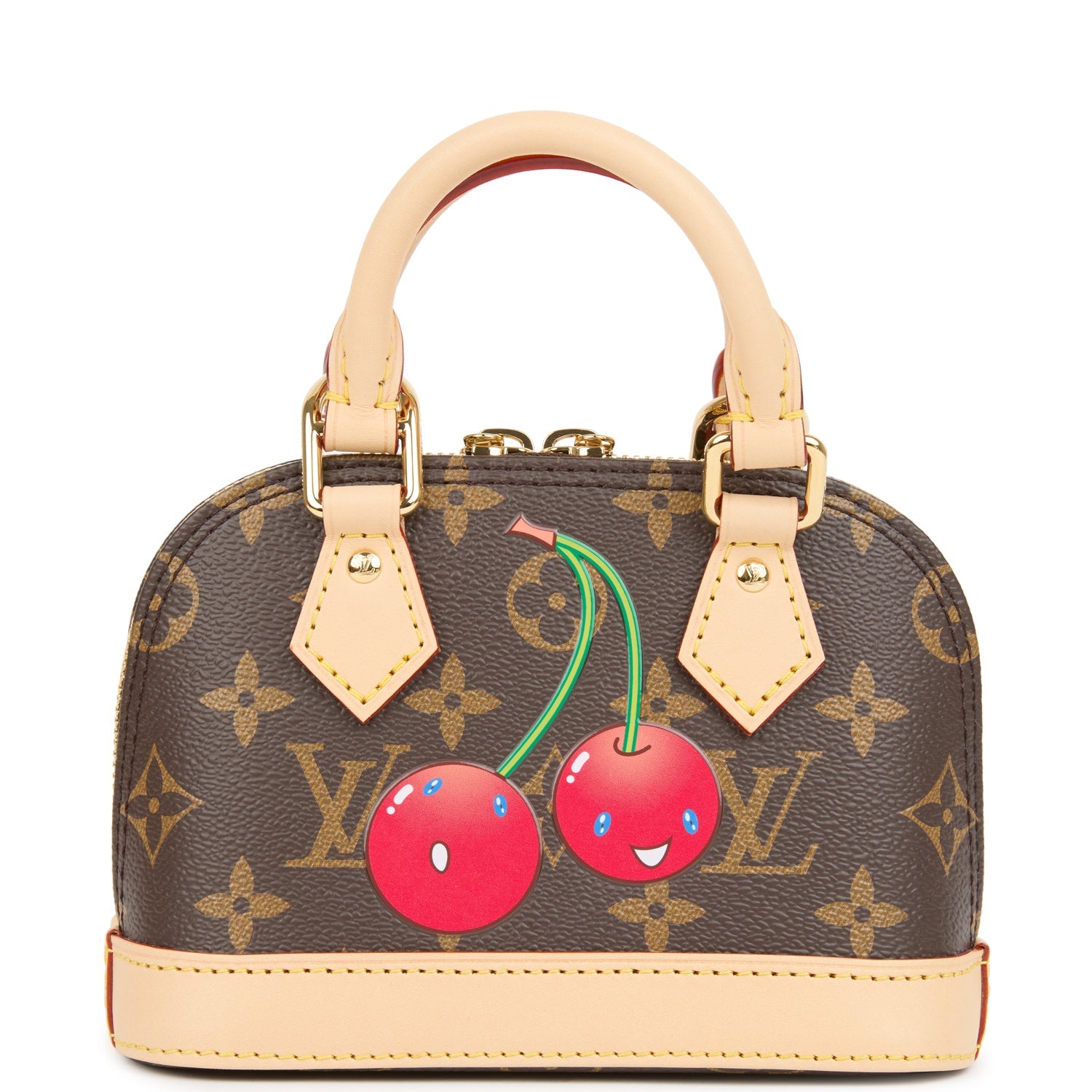 Louis Vuitton X Takashi Murakami Nano Alma Cherry Brown Monogram Gold
