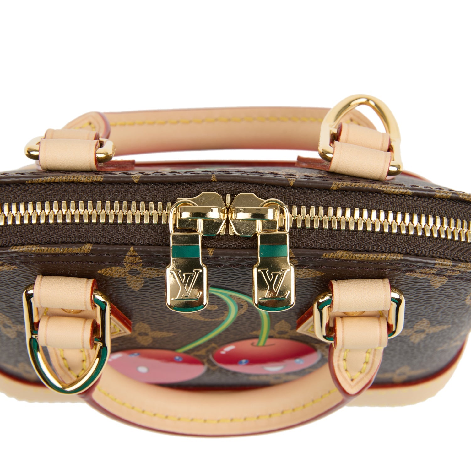 Louis Vuitton X Takashi Murakami Nano Alma Cherry Brown Monogram Gold