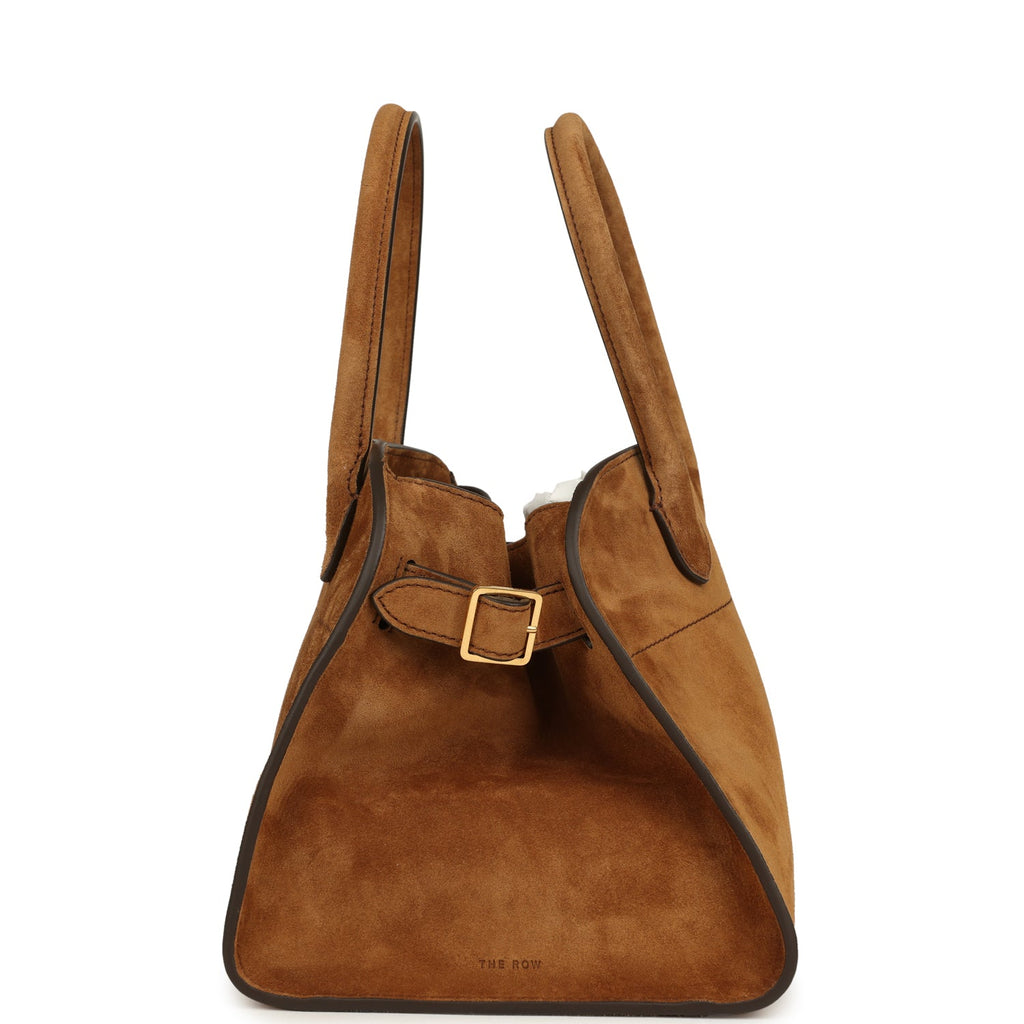 The Row Soft Margaux 10 Bag Cider Suede Gold Hardware – New & Authentic