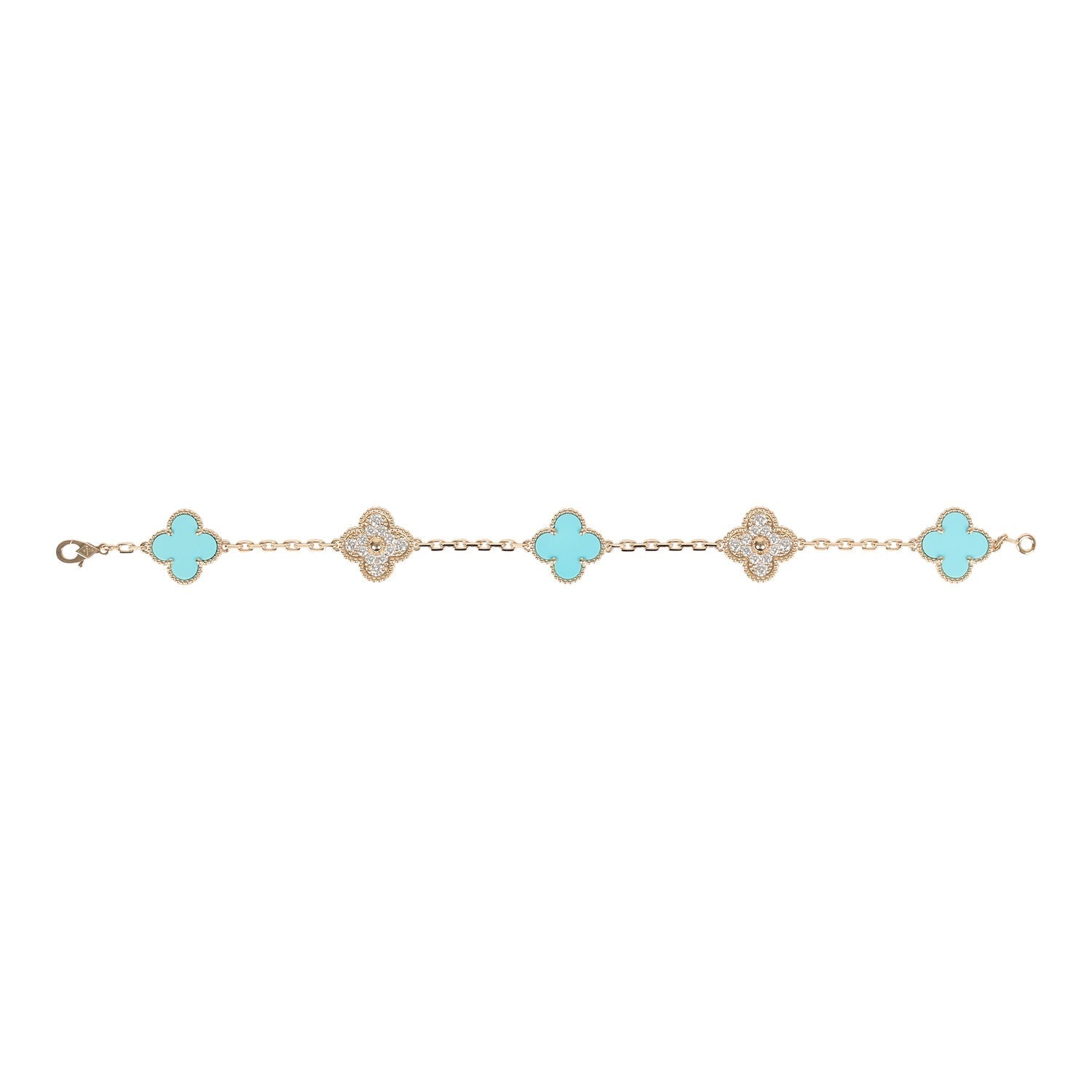 Copy of Van Cleef & Arpels Vintage Alhambra Diamond and Turquoise Brac