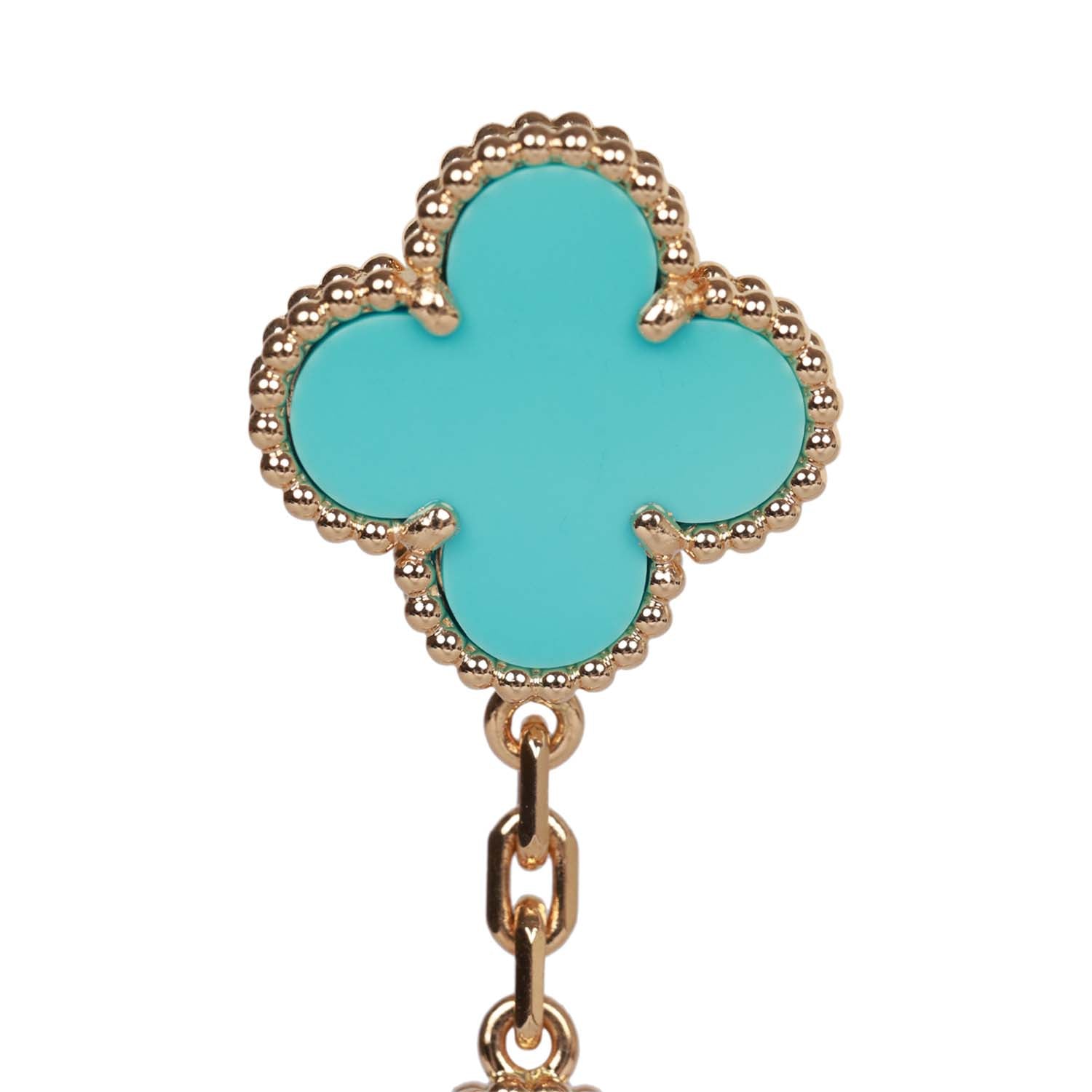 Van Cleef & Arpels Magic Alhambra Turquoise 18K Yellow Gold Diamond Dr
