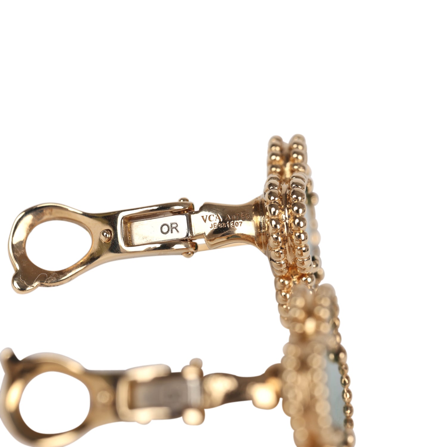 Van Cleef & Arpels Vintage Alhambra Motif Earrings Malachite 18K Yello