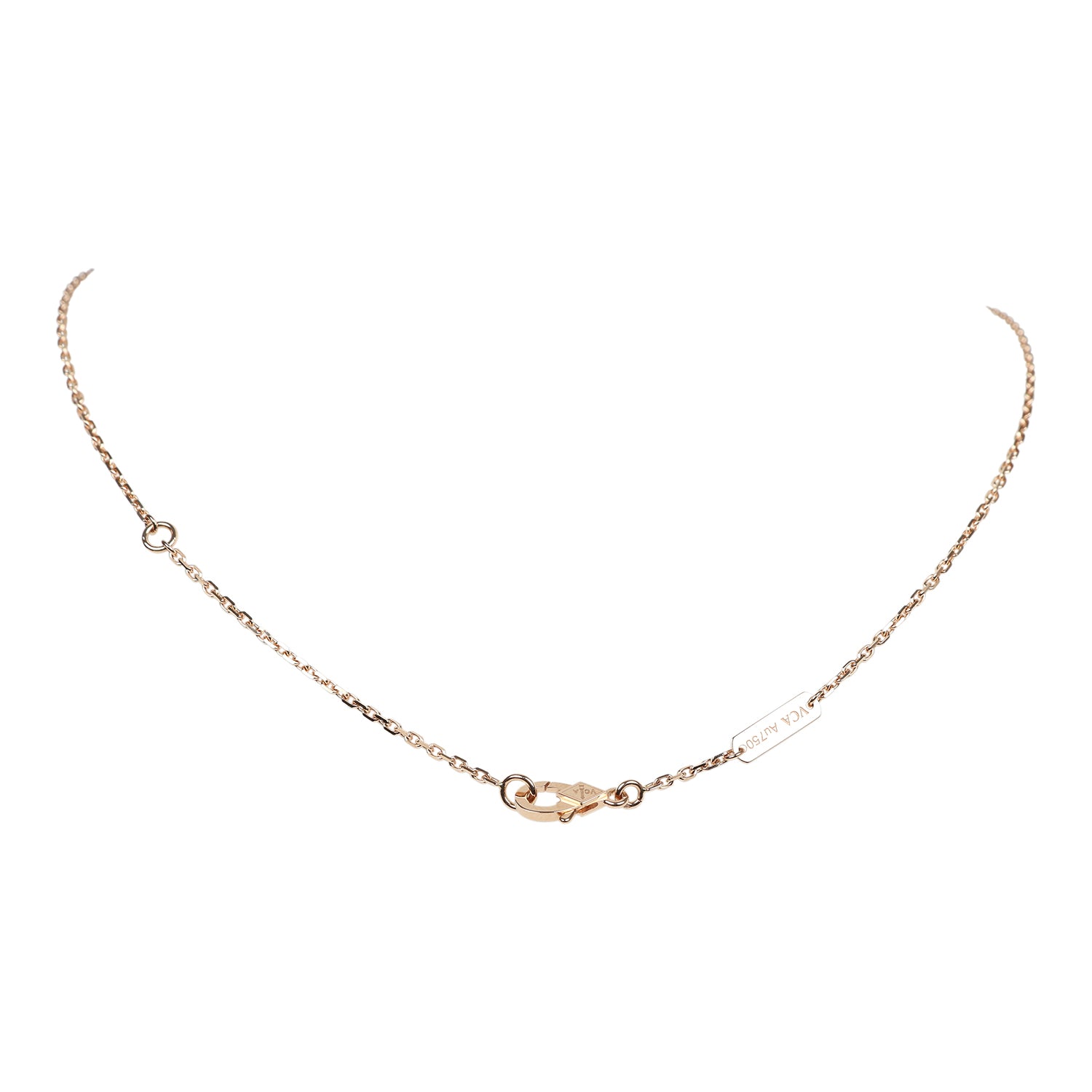 Van Cleef & Arpels 2023 Holiday Vintage Alhambra Obsidian Pendant Neck