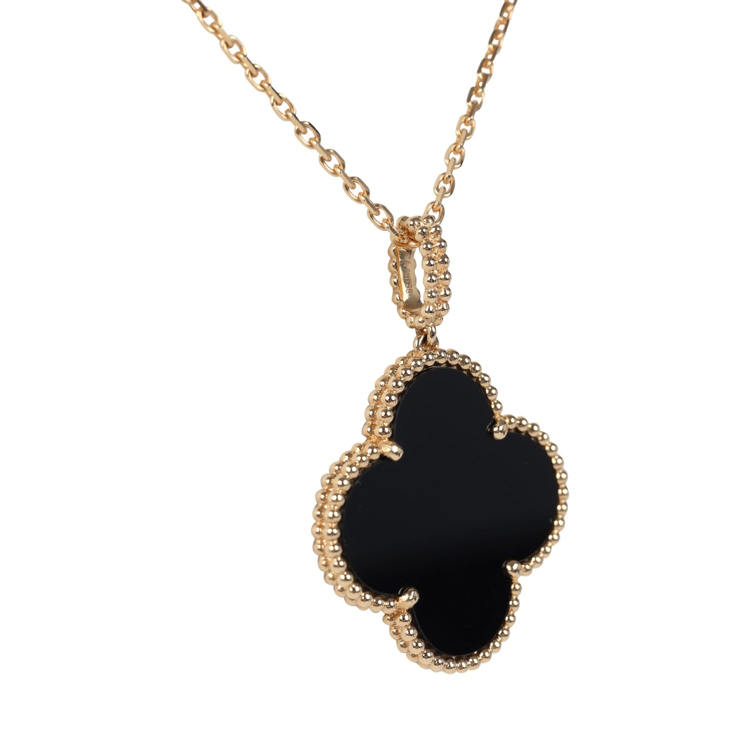 Van Cleef & Arpels Magic Alhambra Long Necklace 1 Motif Onyx 18K Yello
