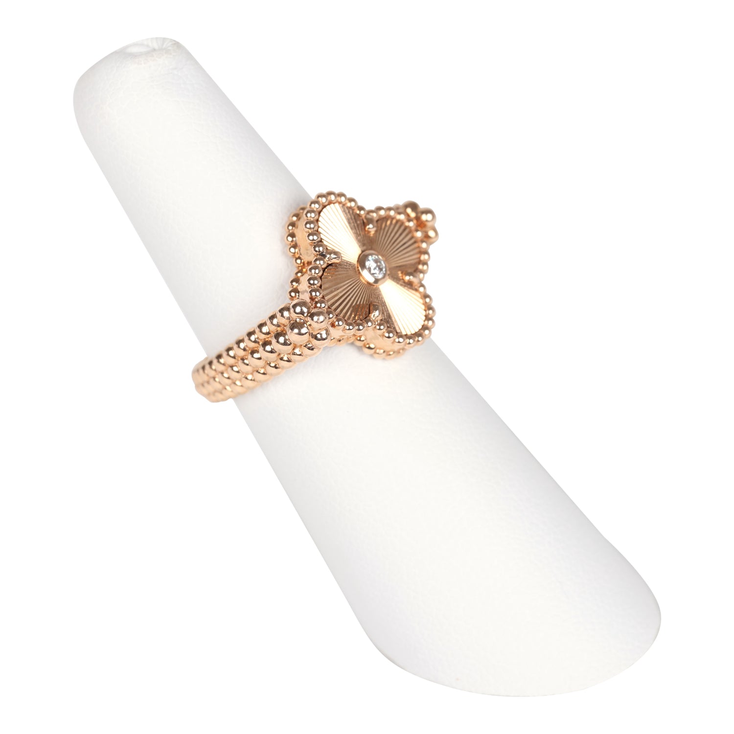 Van Cleef & Arpels Vintage Alhambra Reversible Ring Carnelian and Diam