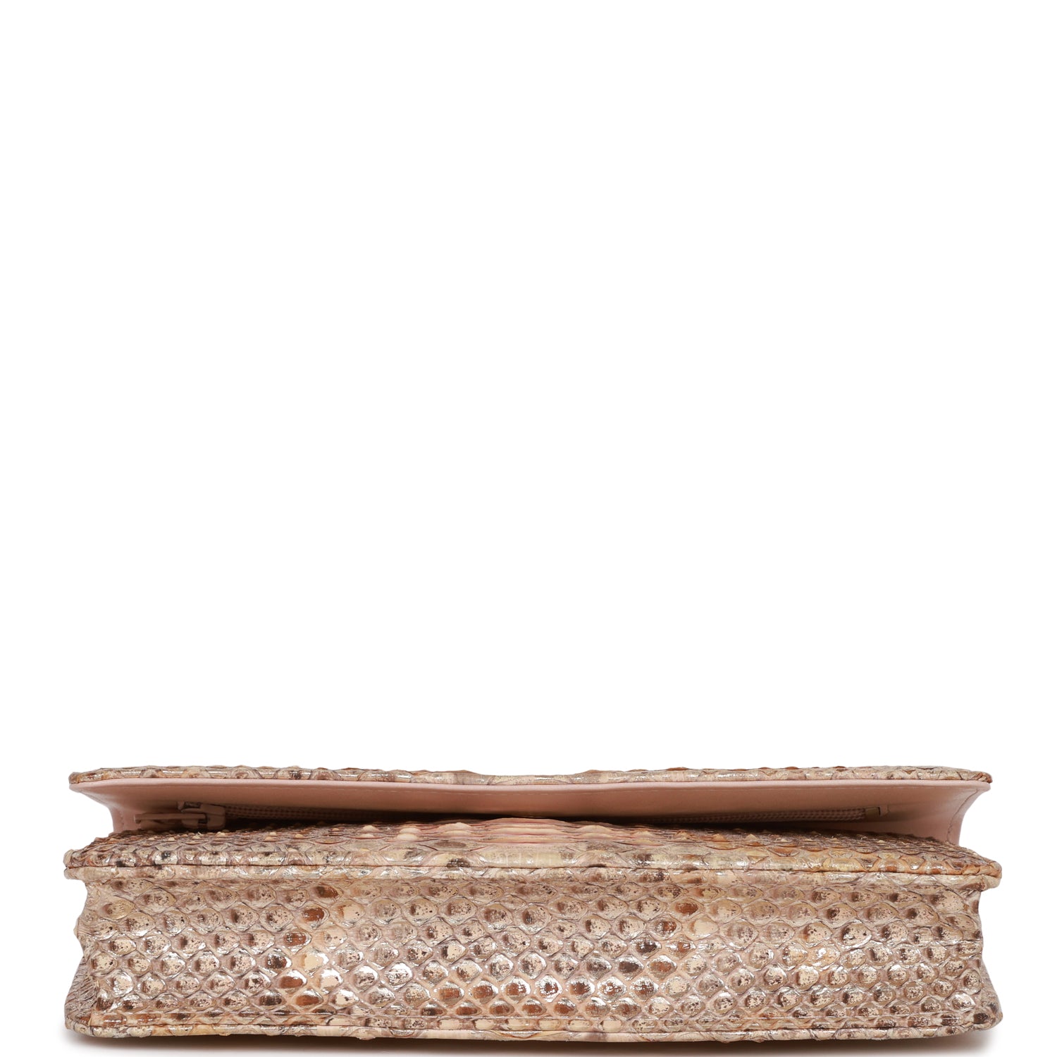 Pre-owned Chanel Wallet on Chain WOC Gold Python Light Gold Hardware