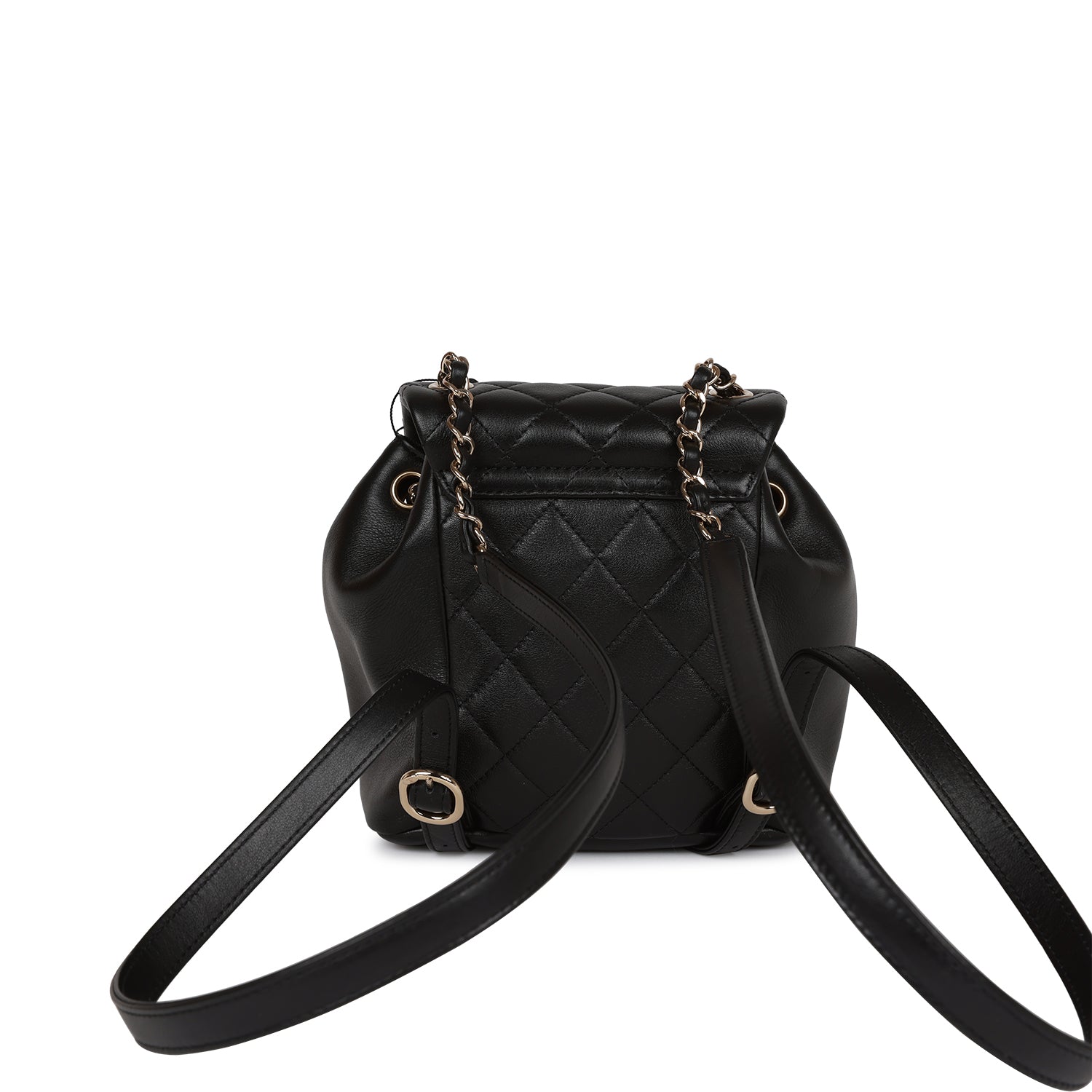 Chanel Small Duma Backpack Black Lambskin Light Gold Hardware