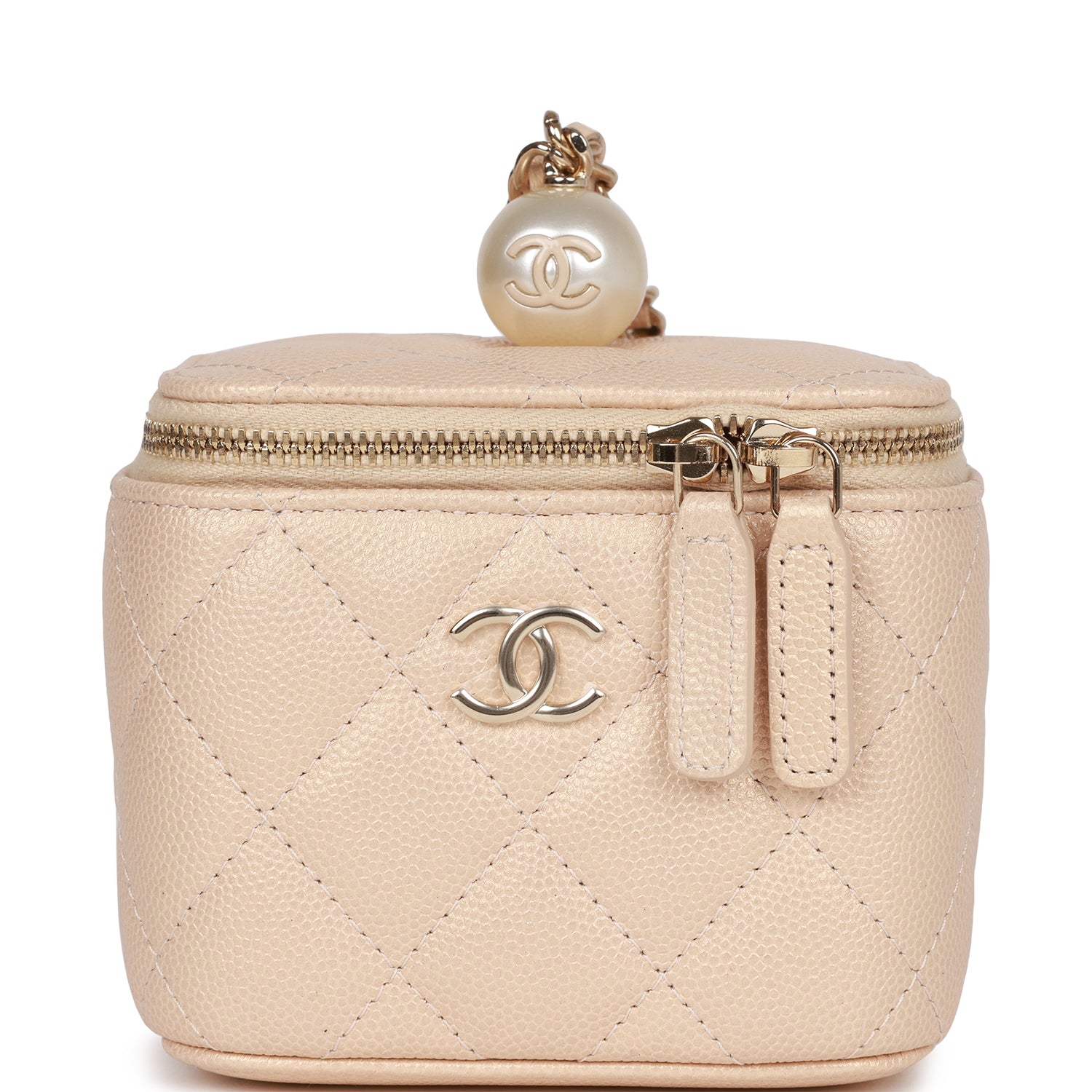 Products Chanel Mini Vanity Pearl Bag Beige Iridescent Caviar Light ...