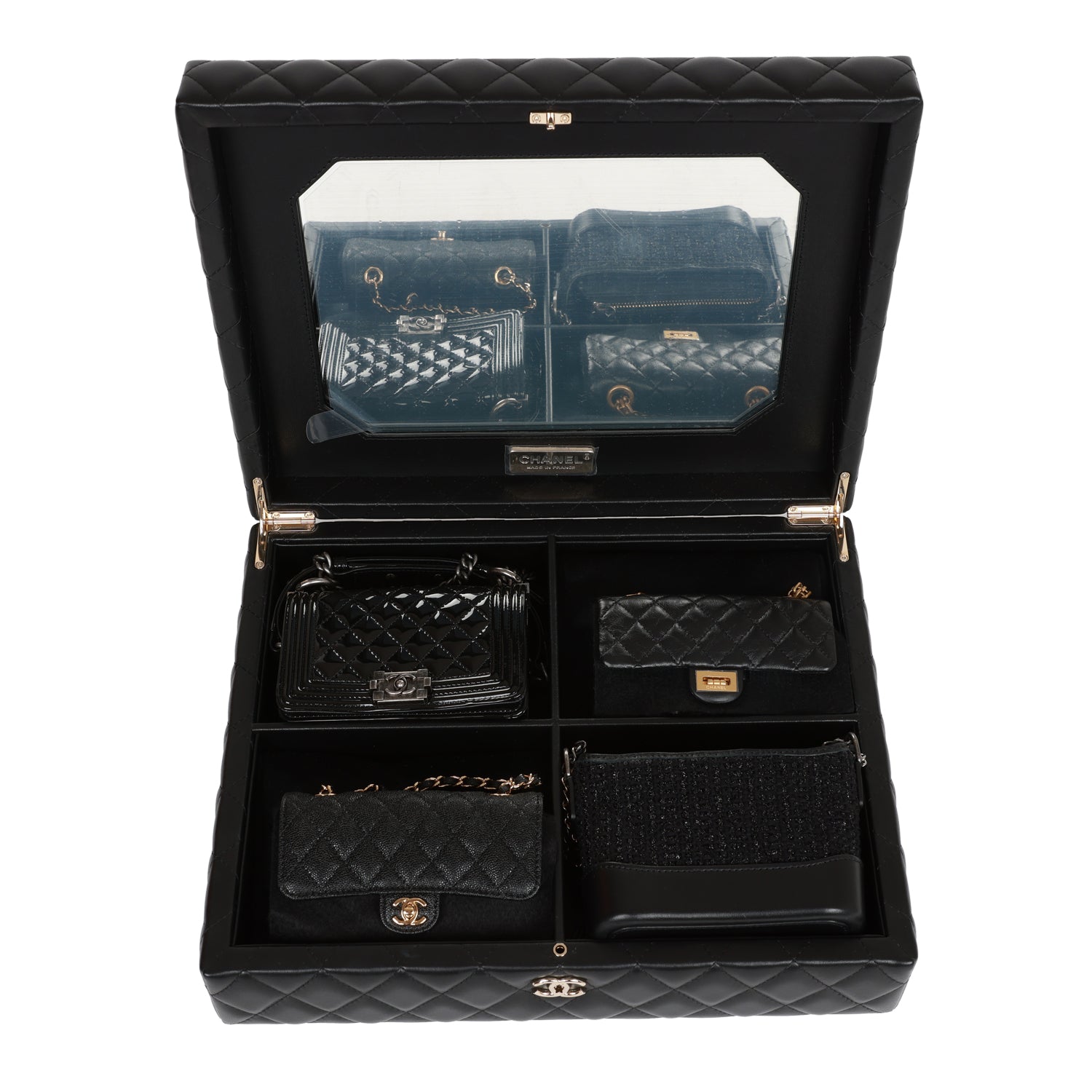 Chanel Success Story Black Lambskin Trunk Set of 4 Mini Bags