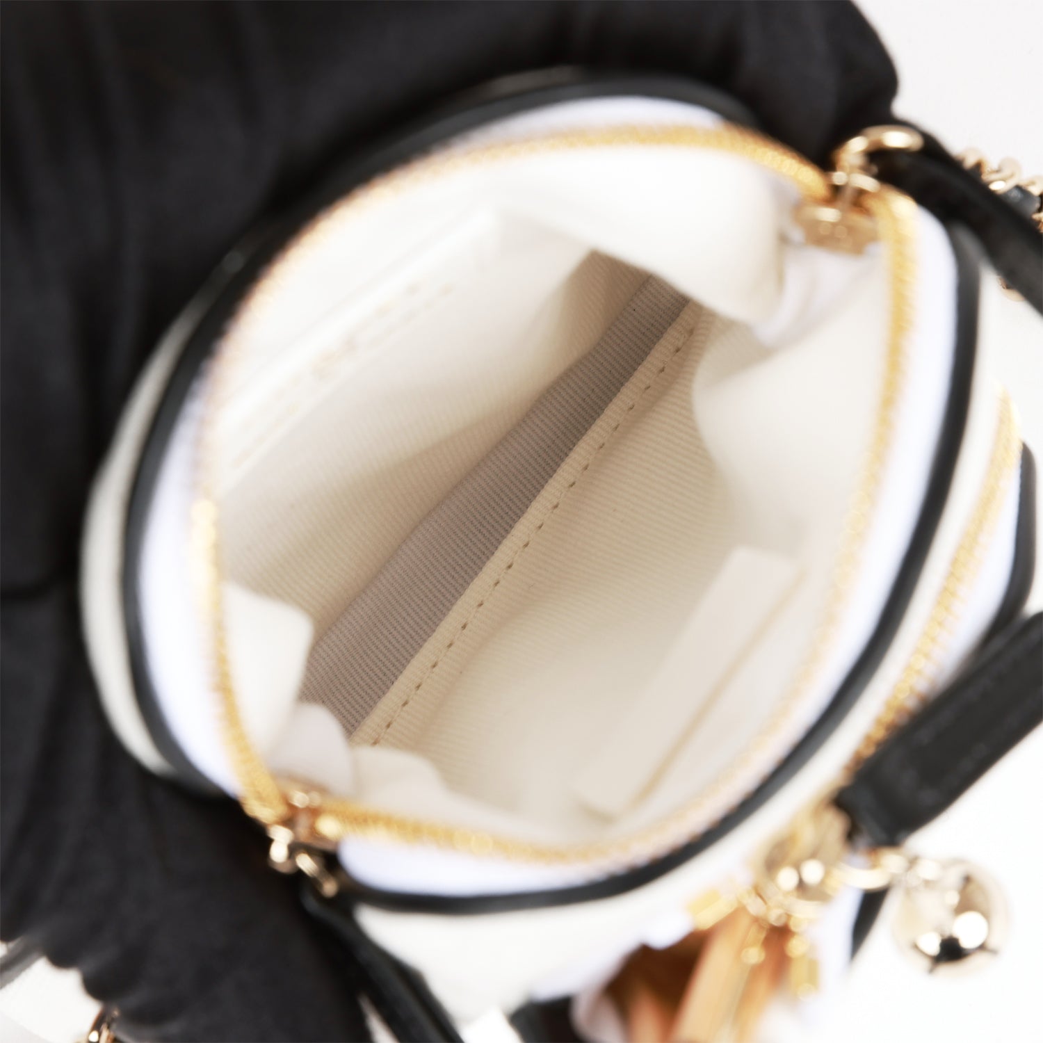 Chanel "Monte-Carlo" Mini Crossbody Tennis Bag White Canvas Light Gold