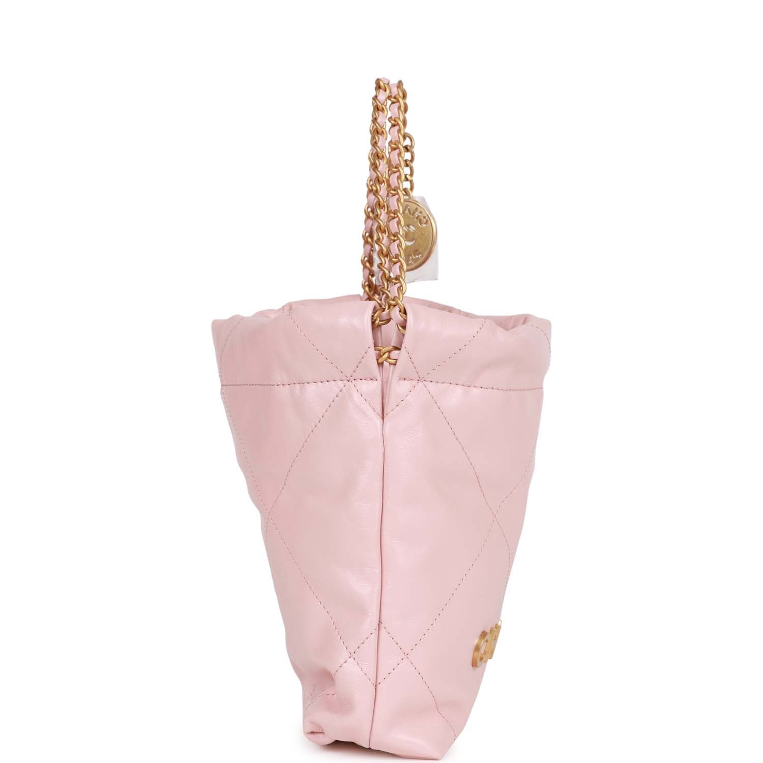 Chanel Mini 22 Bag Pink Calfskin Gold Hardware