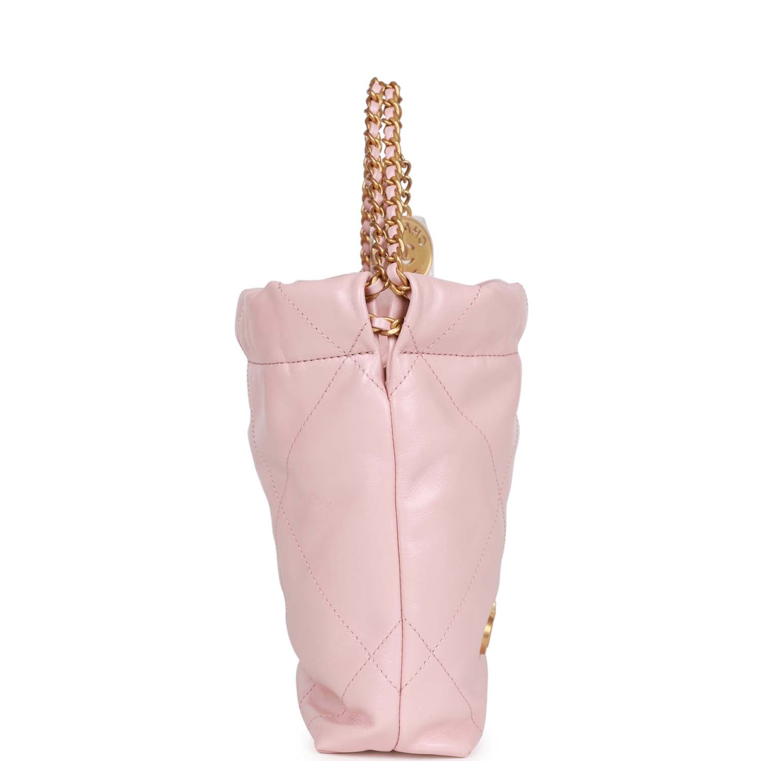 Chanel Mini 22 Bag Pink Calfskin Gold Hardware