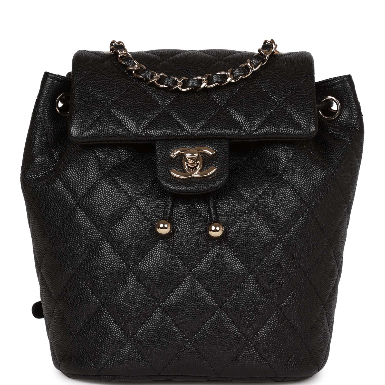 Chanel Mini Urban Spirit Backpack Black Caviar Gold Hardware