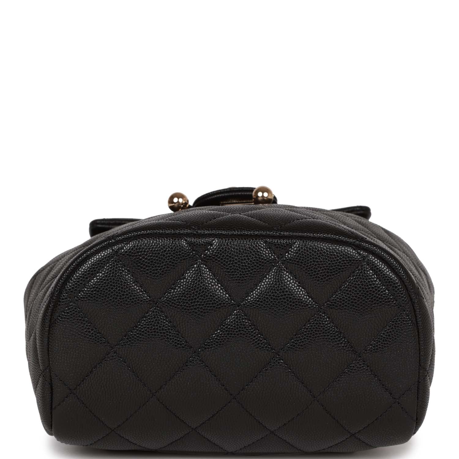 Chanel Mini Urban Spirit Backpack Black Caviar Gold Hardware