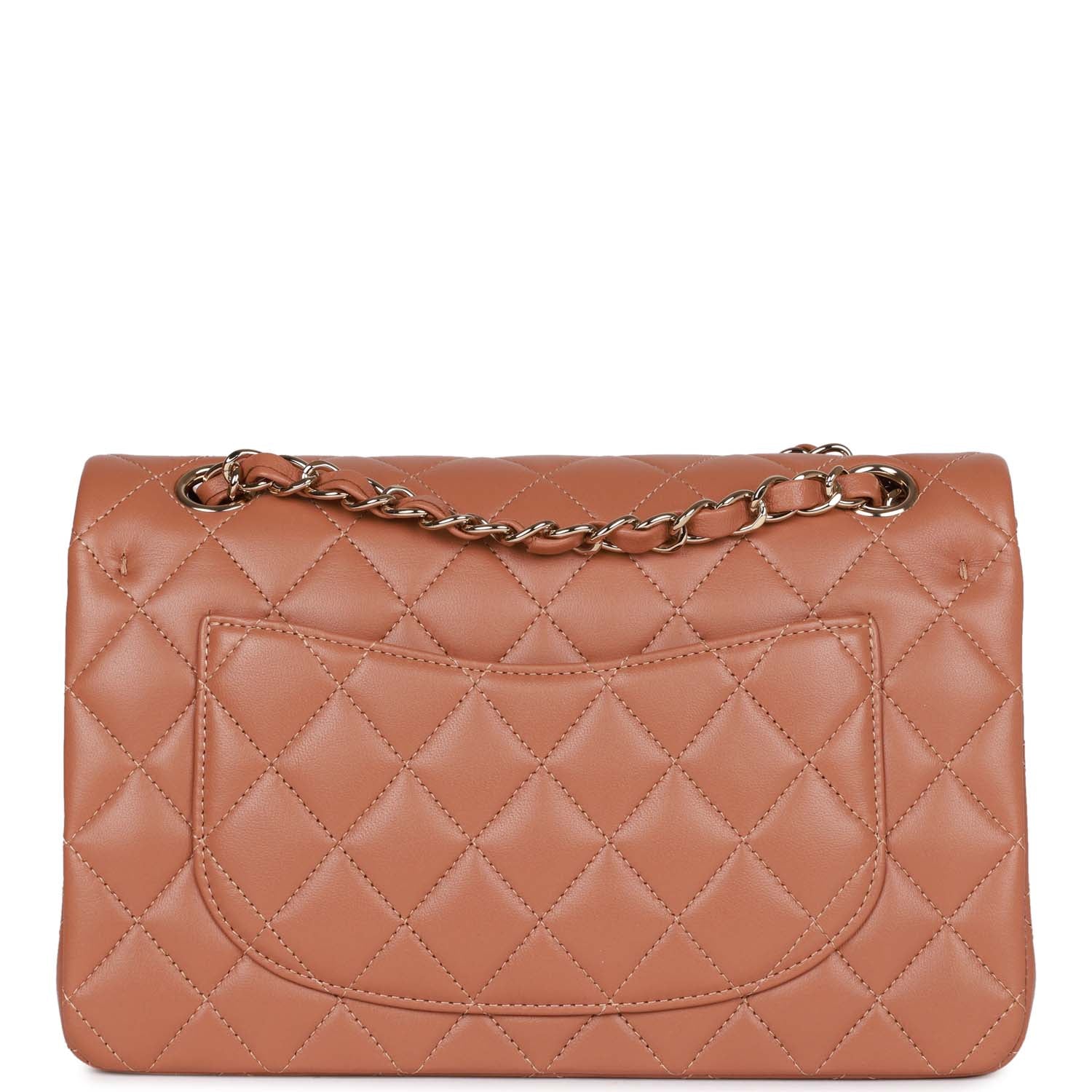 Chanel Small Classic Double Flap Bag Caramel Brown Lambskin Light Gold