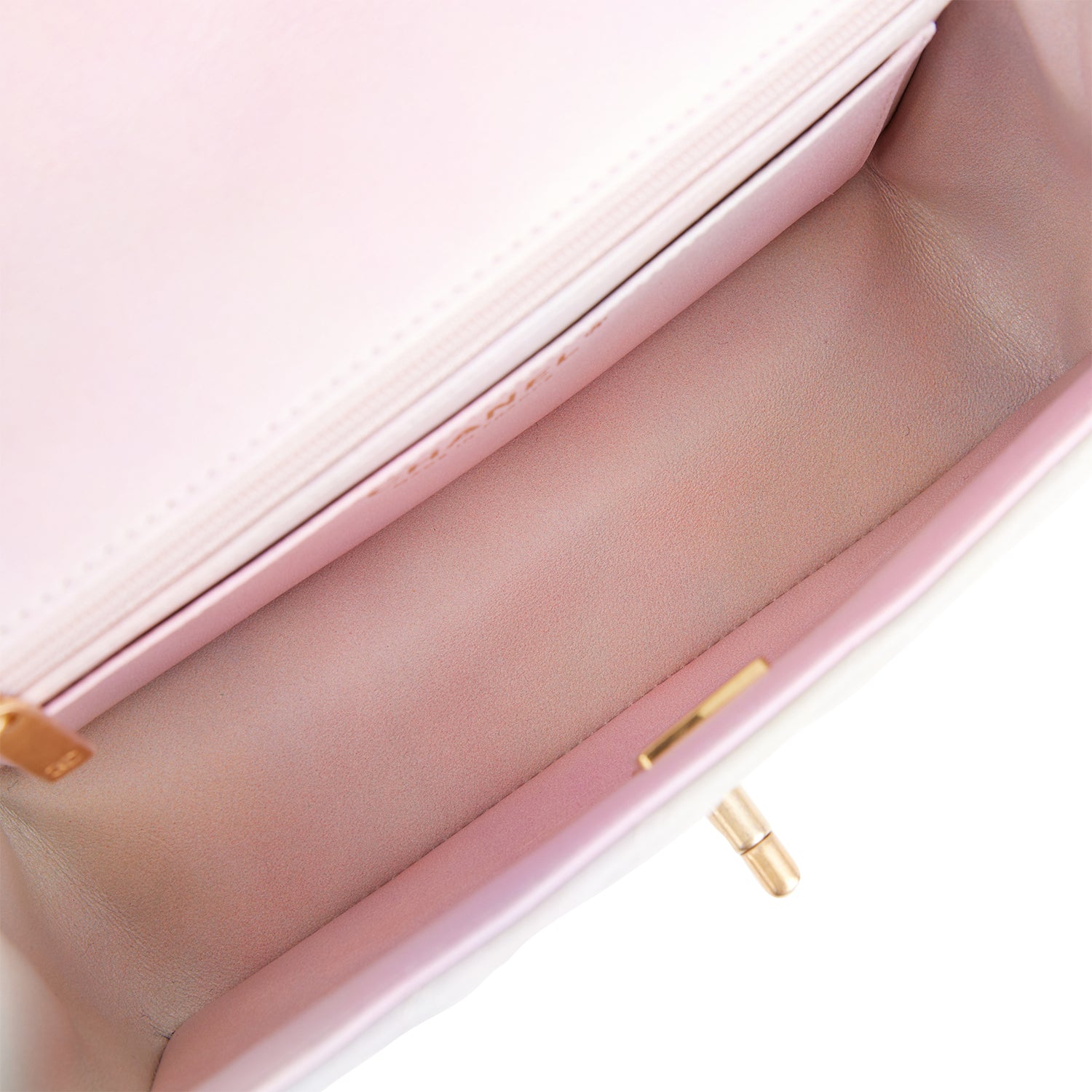 Chanel Mini Flap Top Handle Pink Ombre Lambskin Antique Gold Hardware