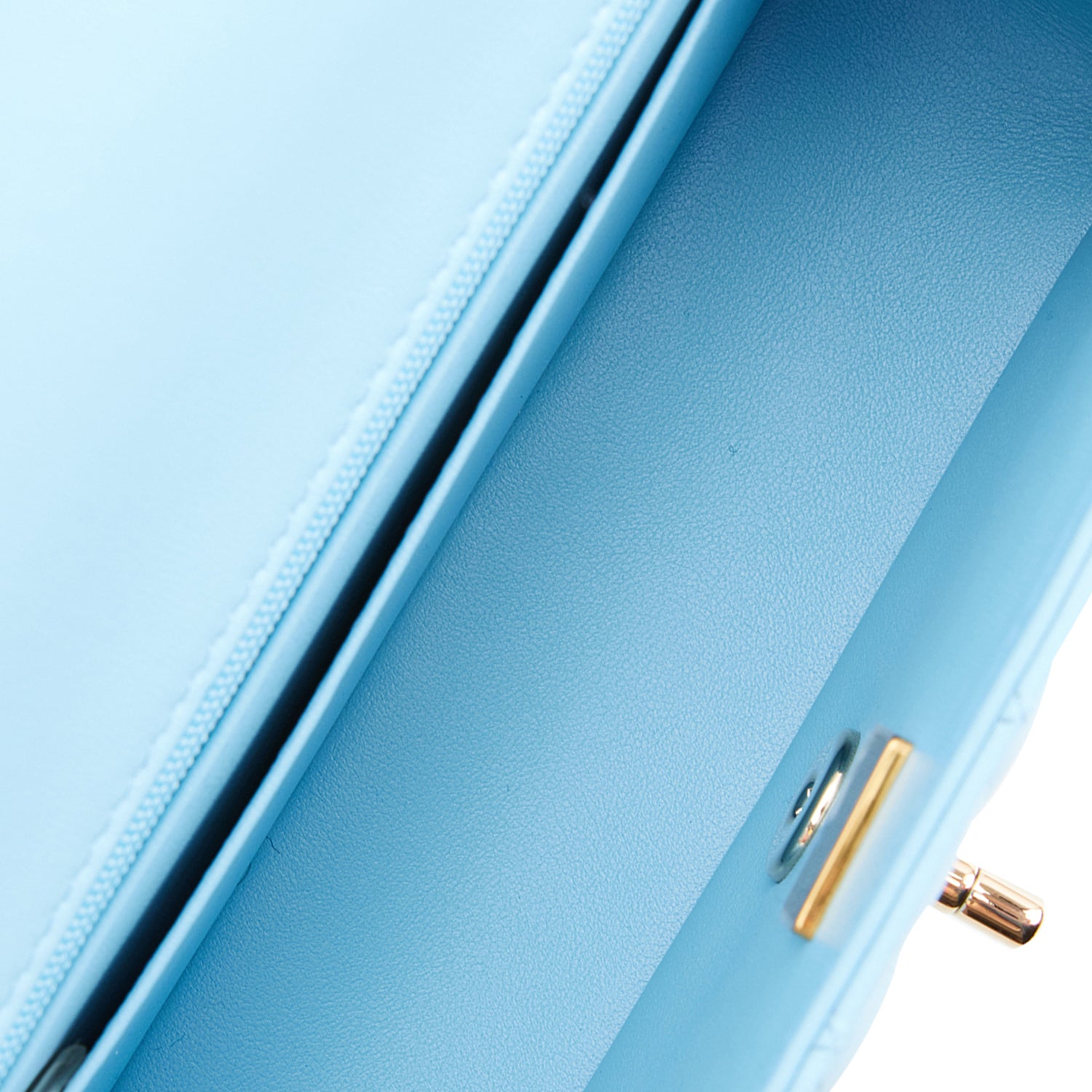 Chanel Blue Lambskin Rectangular Mini Classic Flap Light Gold Hardware