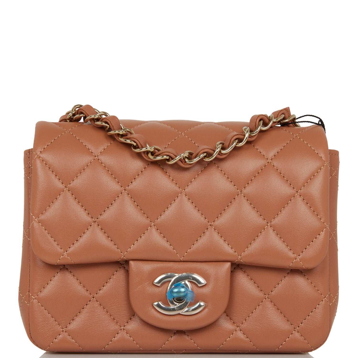 Chanel Caramel Lambskin Square Mini Classic Flap Light Gold Hardware