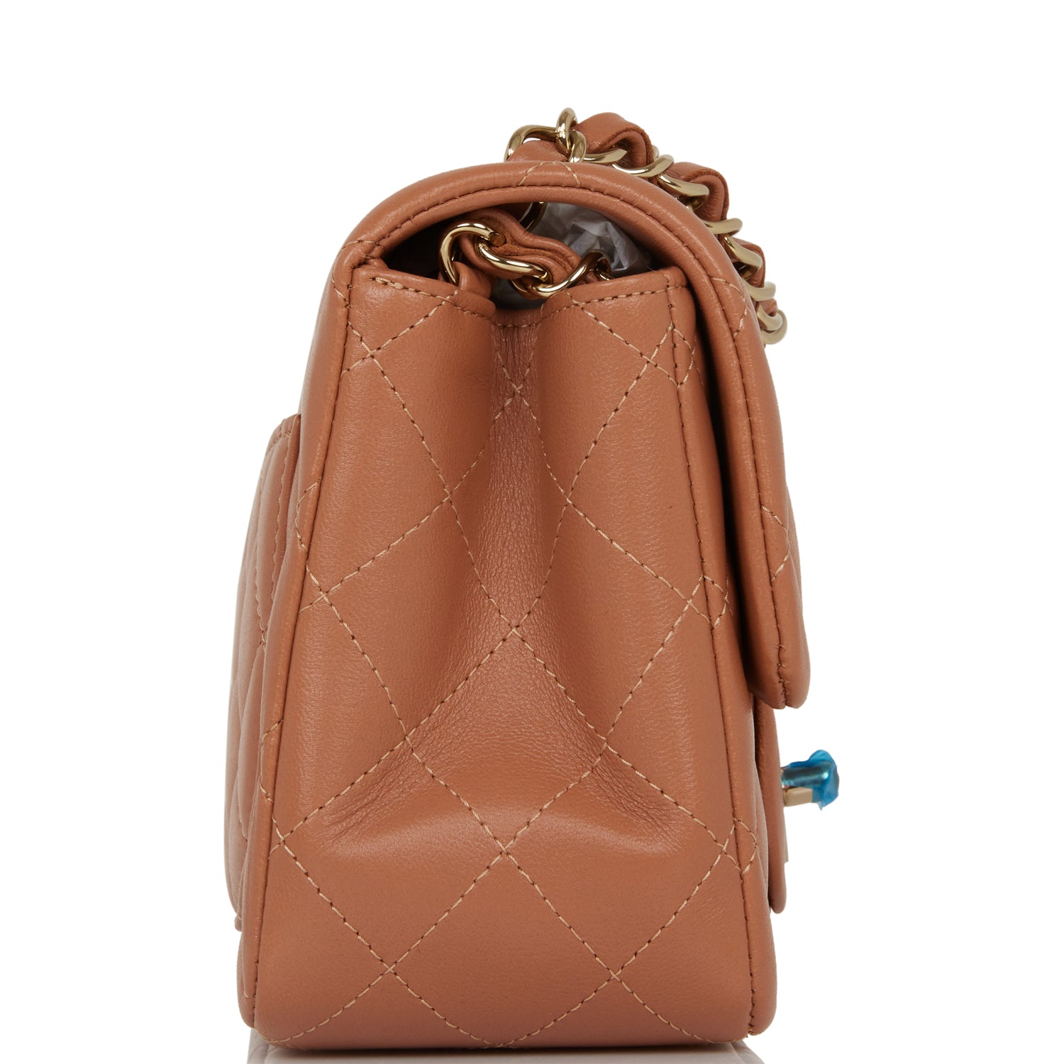 Chanel Caramel Lambskin Square Mini Classic Flap Light Gold Hardware
