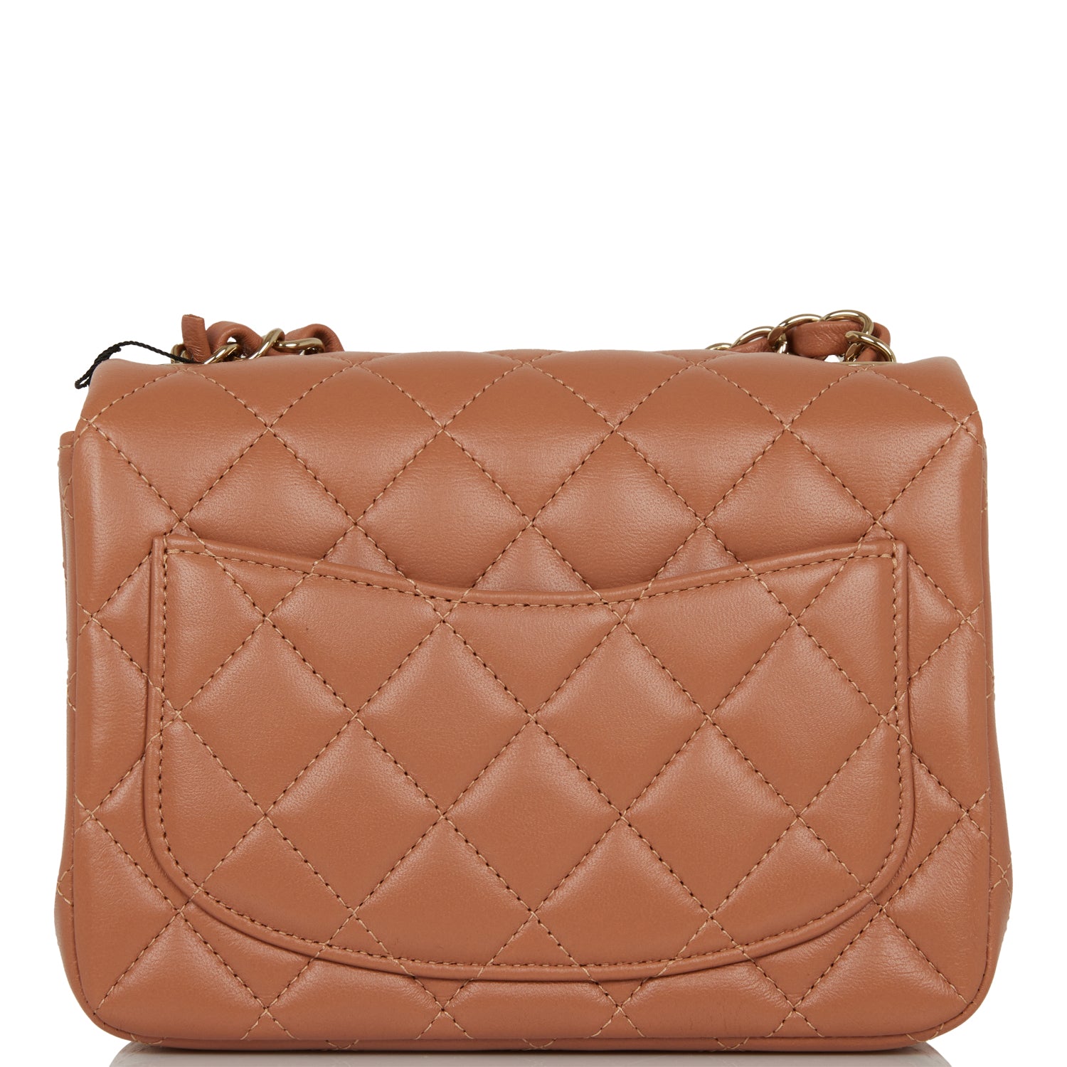 Chanel Caramel Lambskin Square Mini Classic Flap Light Gold Hardware