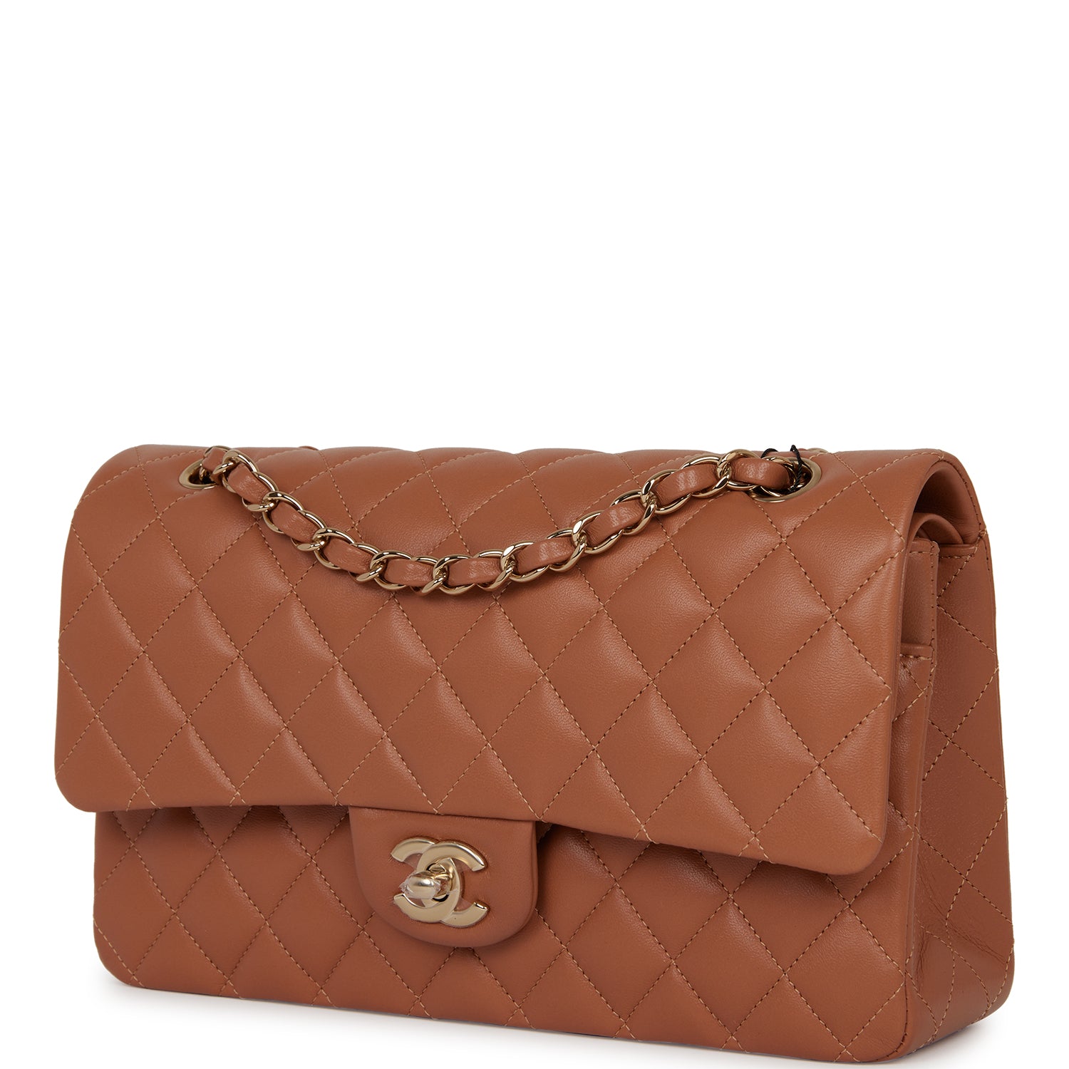 Chanel Caramel Quilted Lambskin Medium Classic Double Flap Bag
