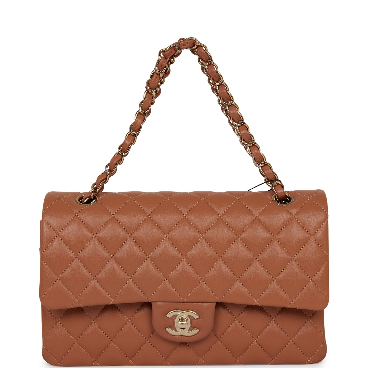 Chanel Caramel Quilted Lambskin Medium Classic Double Flap Bag