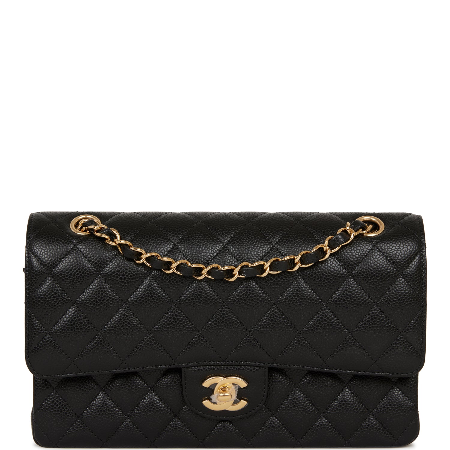 Chanel Black Quilted Caviar Medium Classic Double Flap Bag