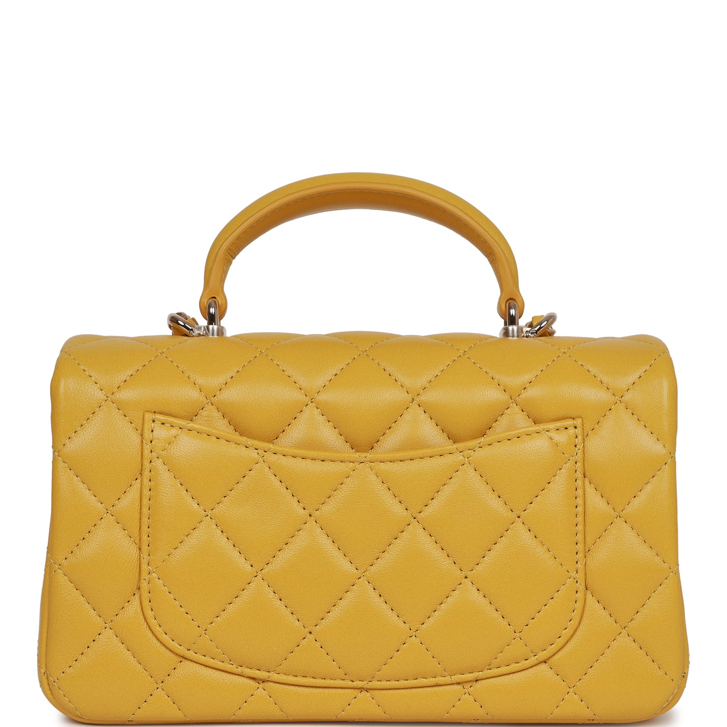 Chanel Yellow Quilted Lambskin Rectangular Mini Flap Bag Top Handle ...
