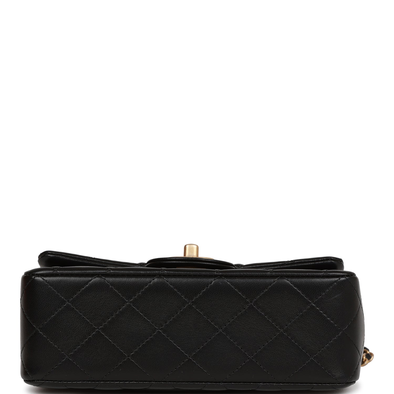 Chanel Black Quilted Lambskin Rectangular Mini Flap Bag Top Handle