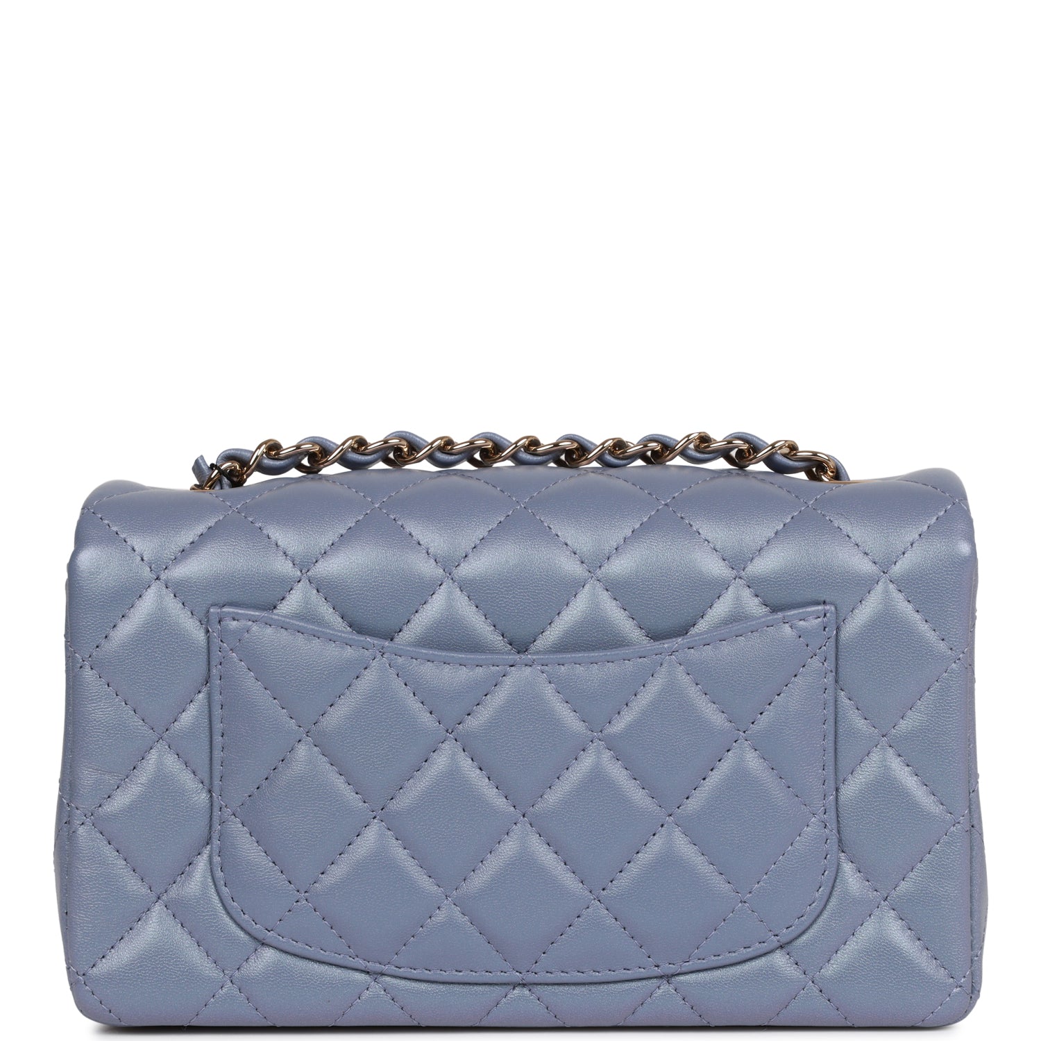 Chanel Mini Rectangular Flap Bag Light Purple Iridescent Quilted Lambs