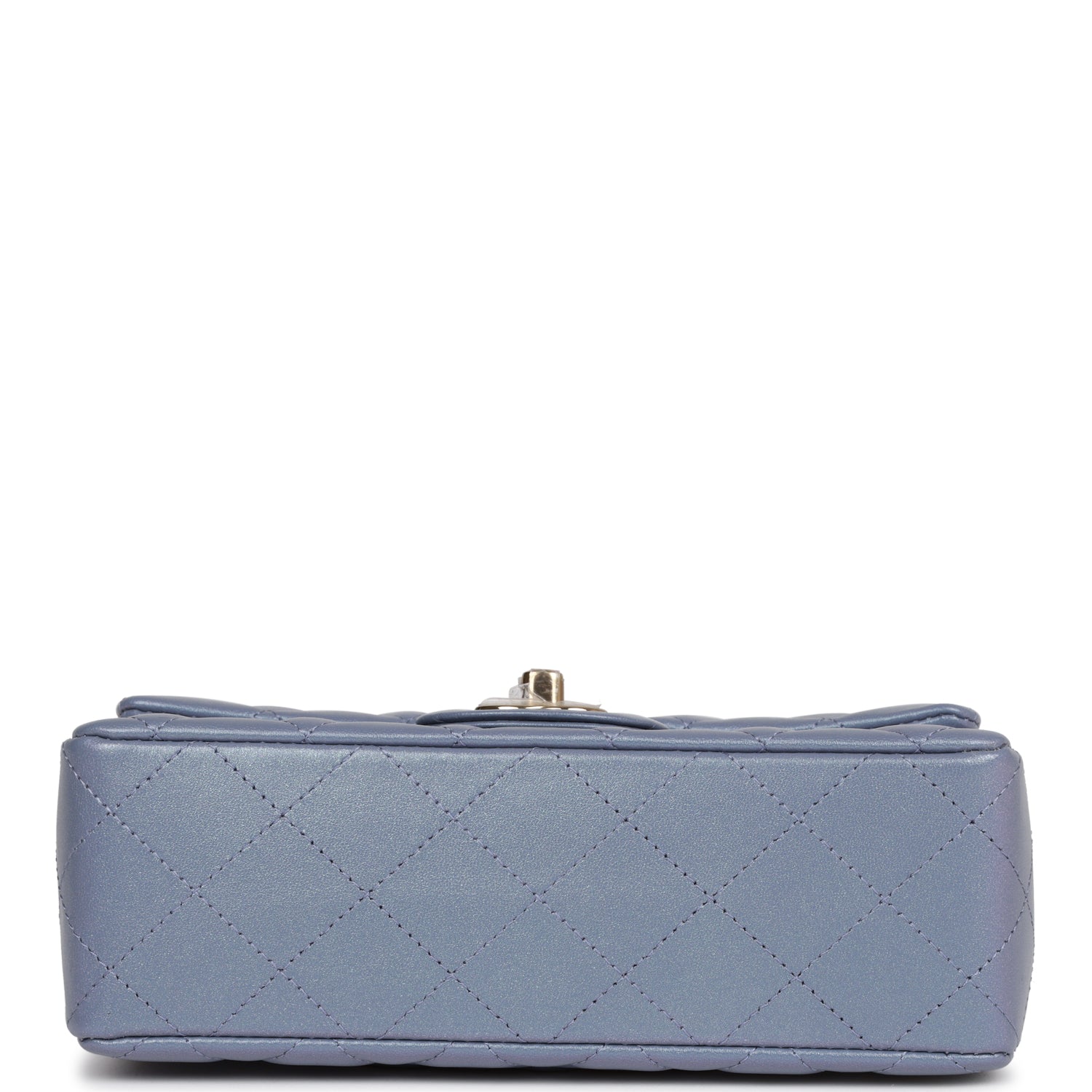 Chanel Mini Rectangular Flap Bag Light Purple Iridescent Quilted Lambs