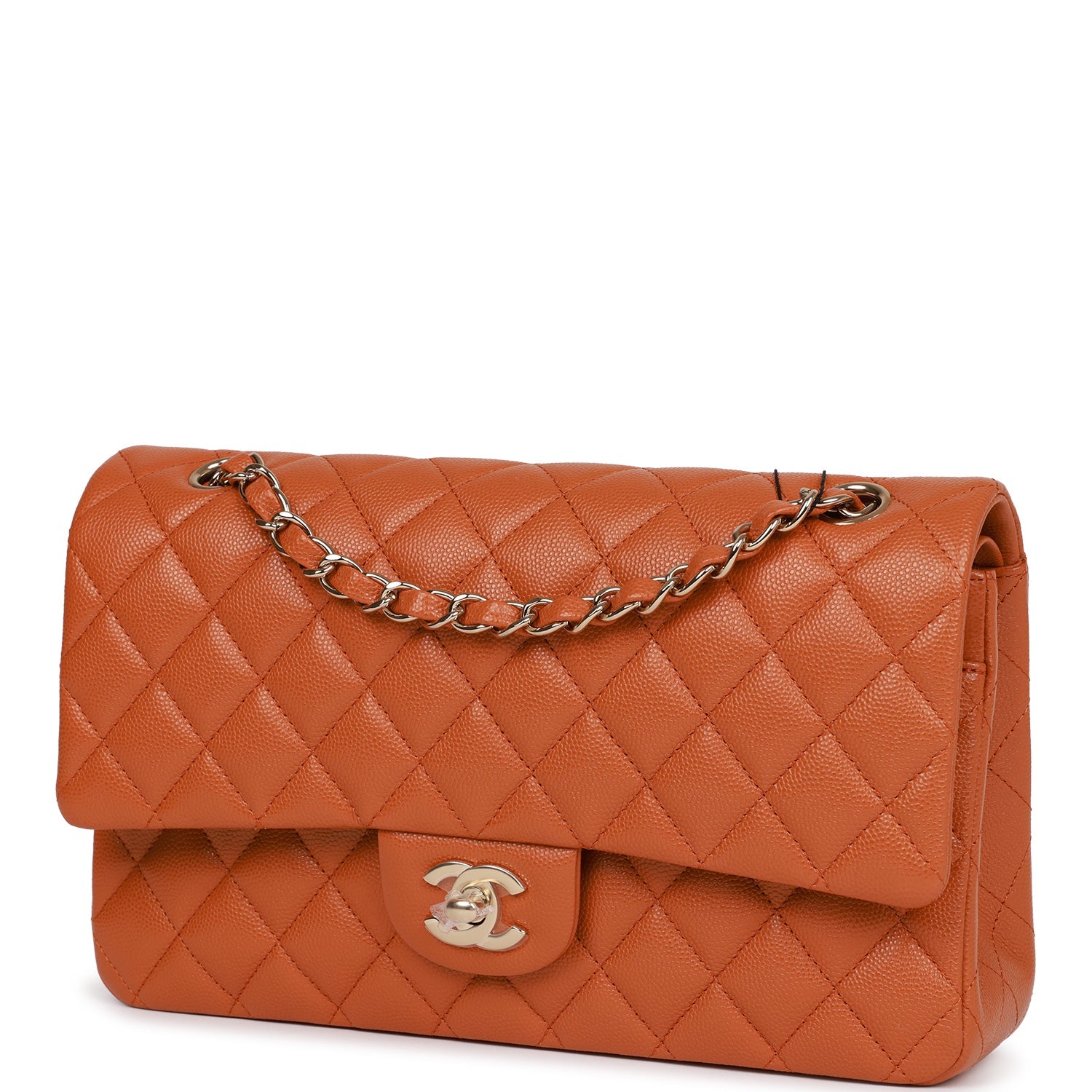 Chanel Caramel Quilted Caviar Medium Classic Double Flap Bag