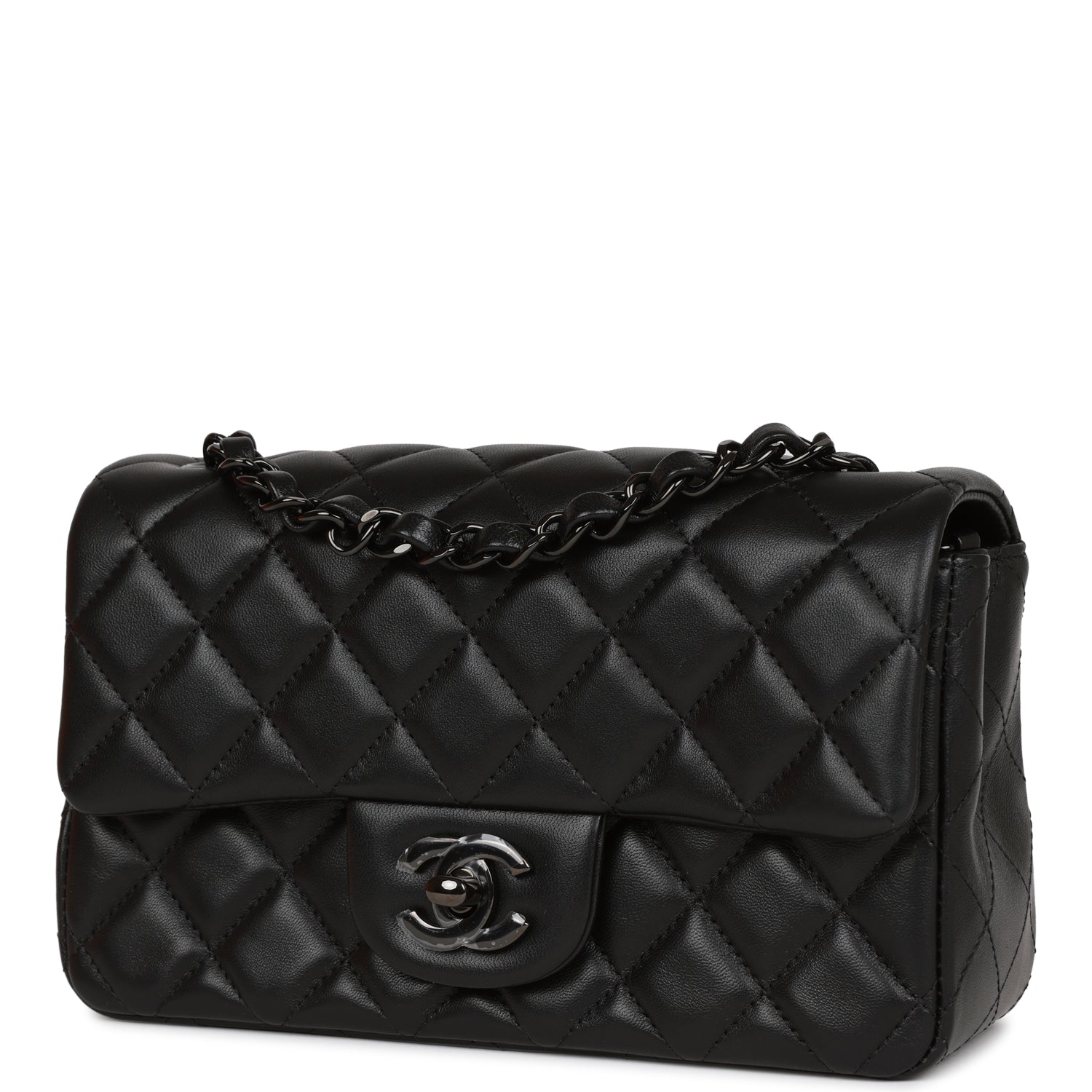 Chanel SO Black Quilted Lambskin Rectangular Mini Classic Flap Bag