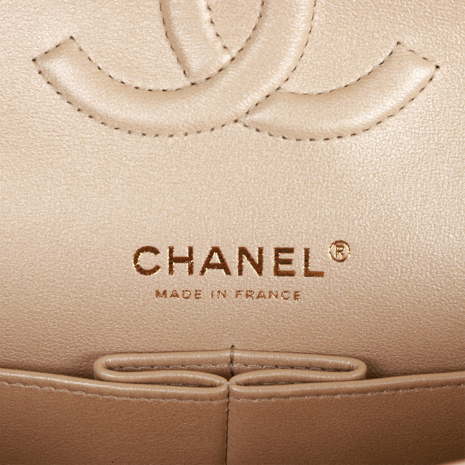 Chanel Gold Quilted Caviar Medium Double Flap Bag Gold Hardware