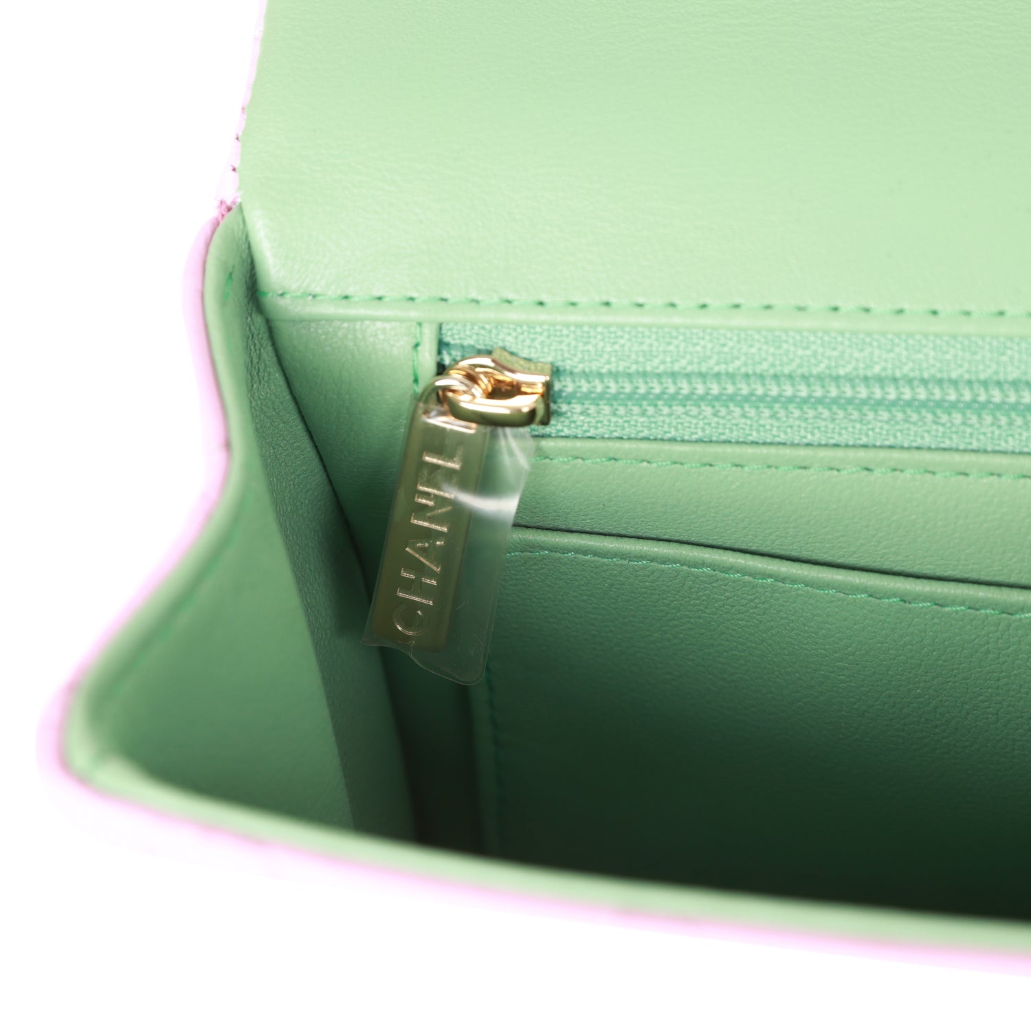 Chanel Mini Rectangular Black and Pink Quilted Lambskin Flapbag GHW