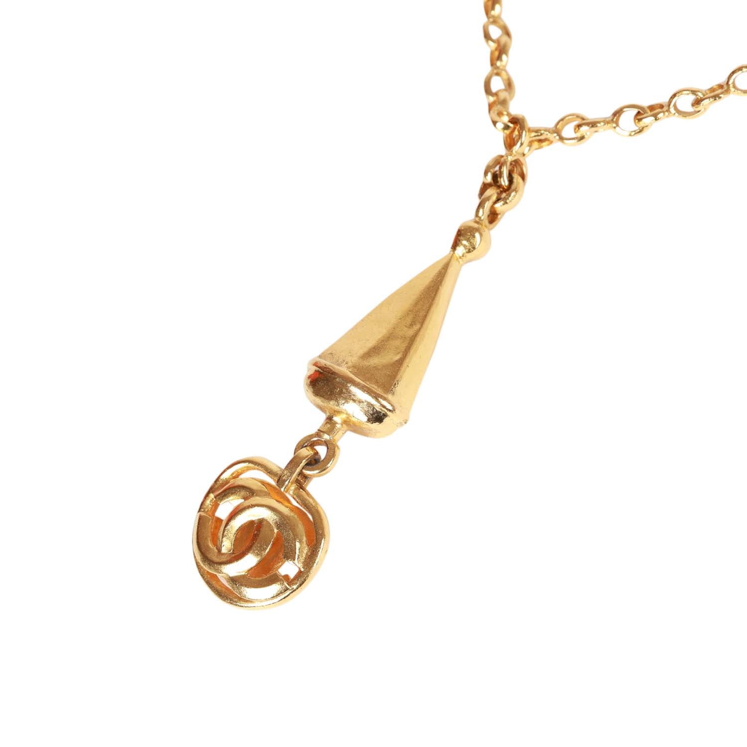 Vintage Chanel Gold Plated Interlocking CC Necklace